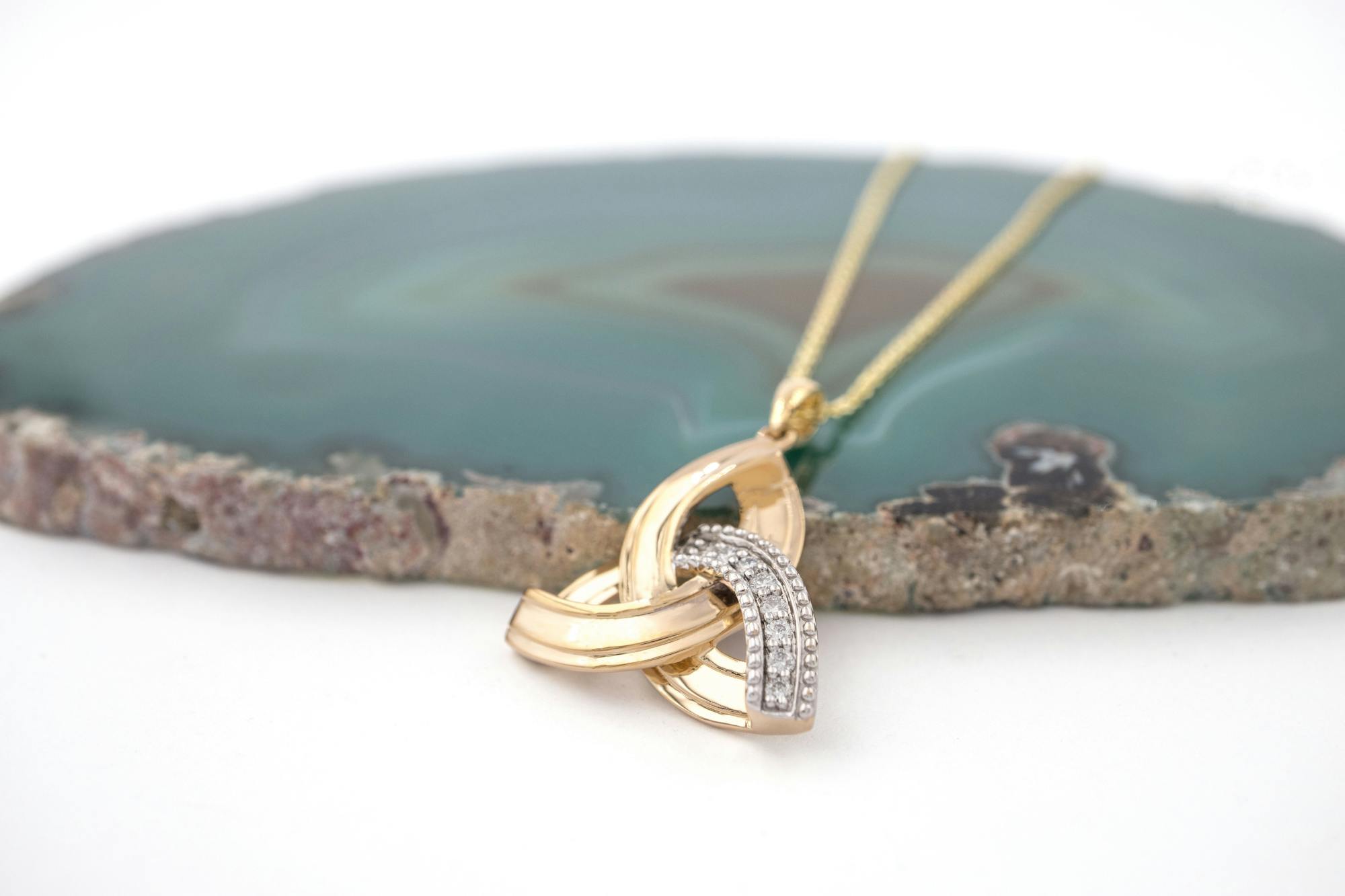 14K Diamond Curved Trinity Knot Pendant, From… | My Irish Jeweler