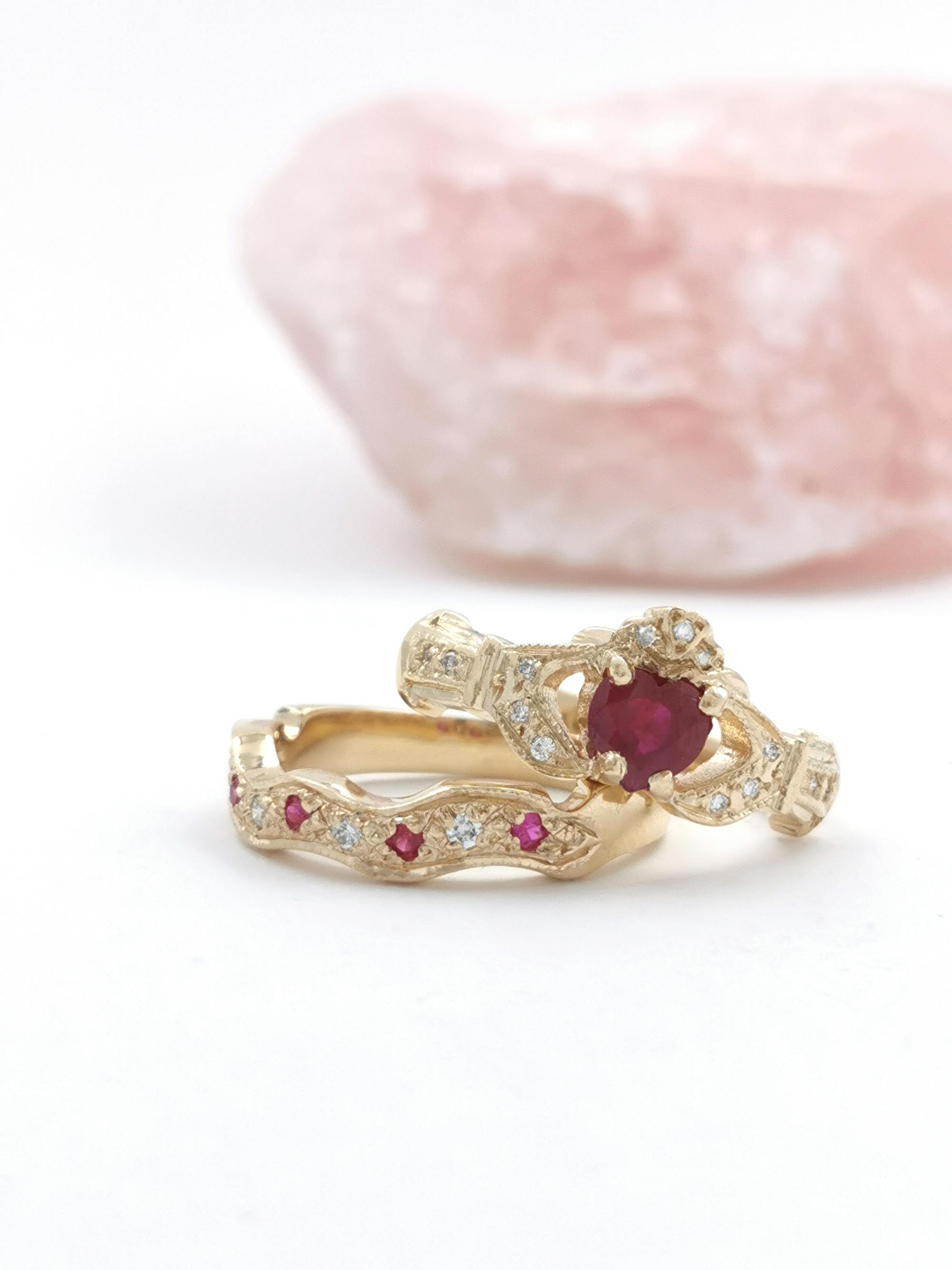 14K Gold Ruby Claddagh Ring, From Ireland | My Irish Jeweler