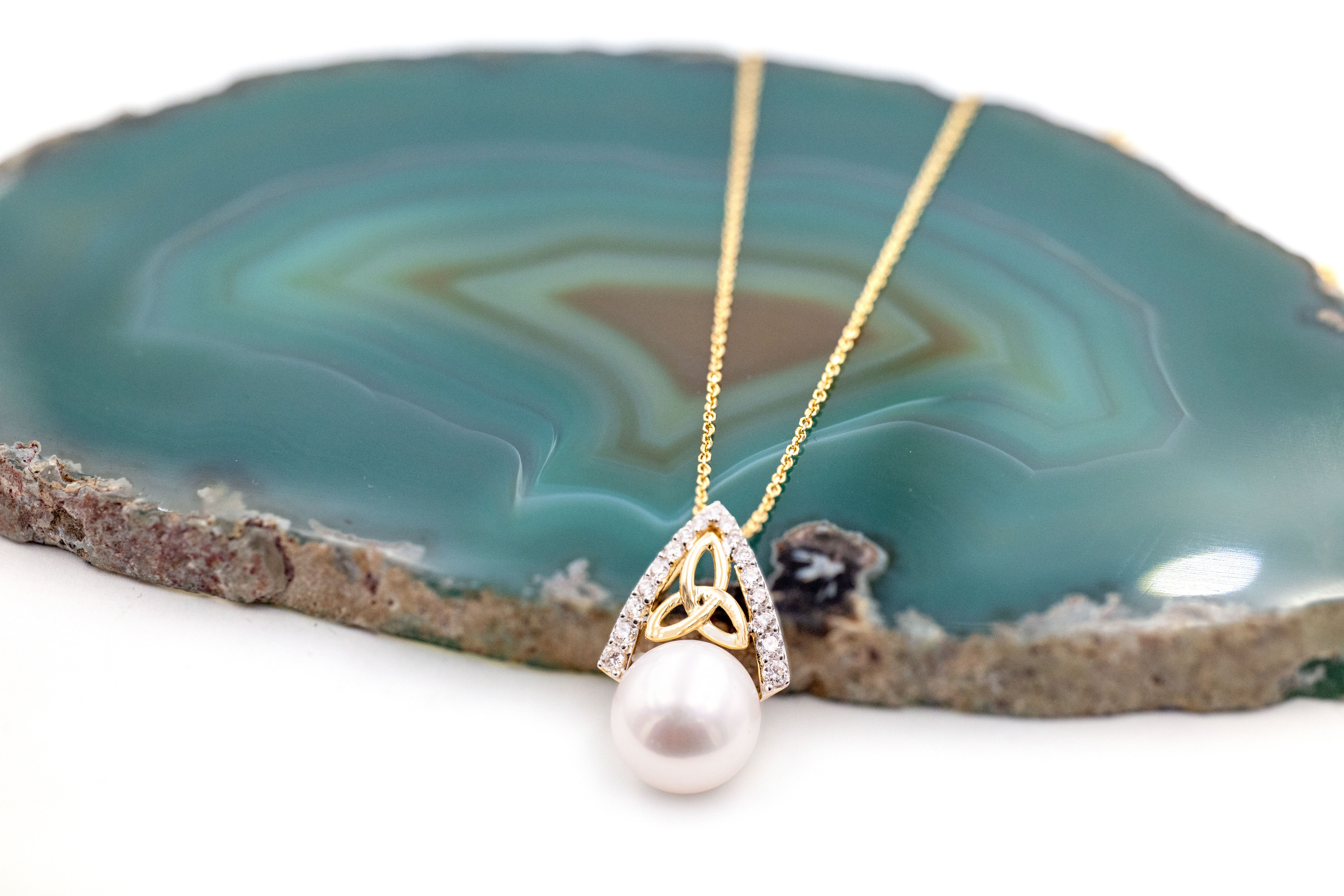 Freshwater Pearl Trinity Knot Necklace, From… | My Irish Jeweler
