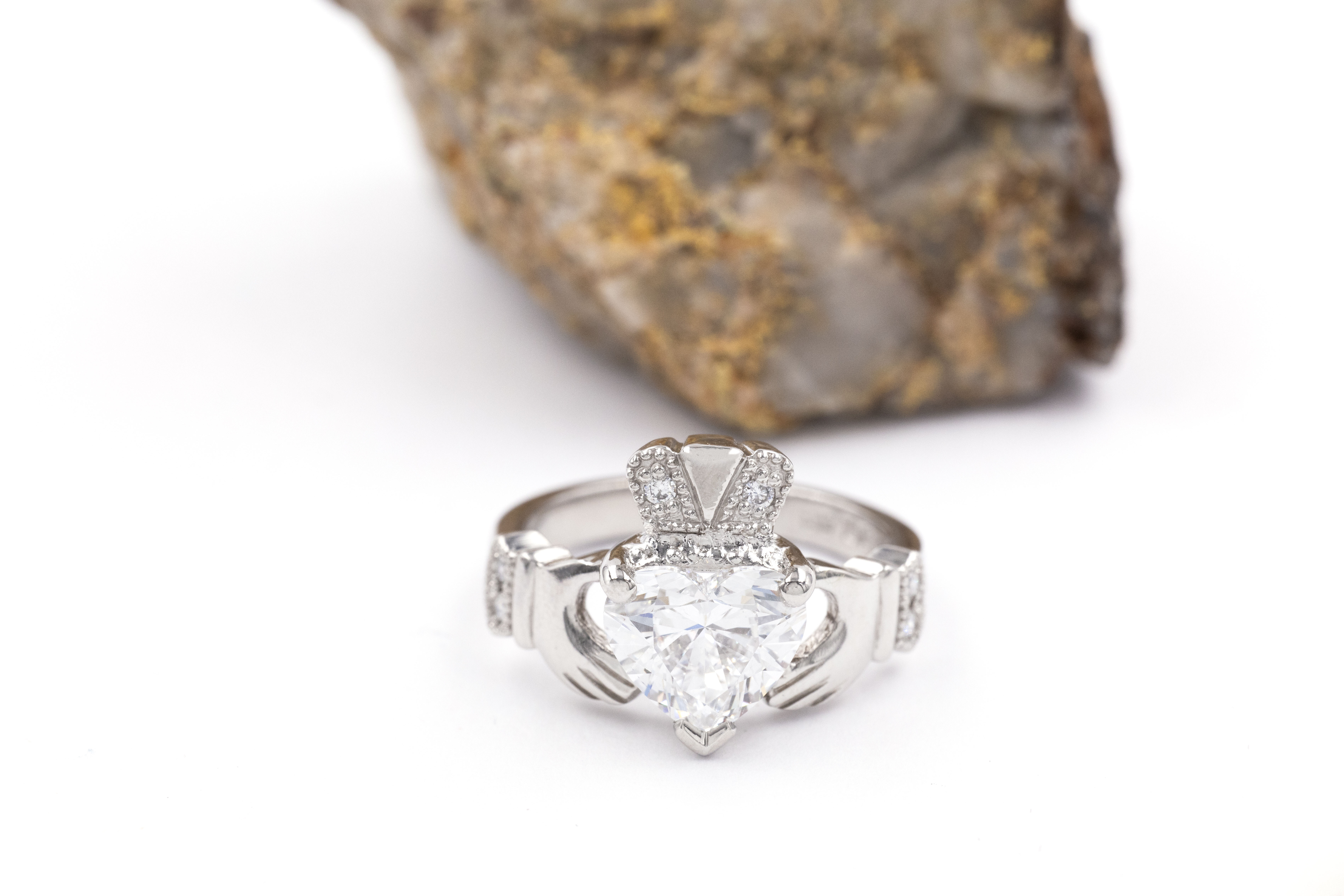 2ct Diamond Claddagh Ring, From Ireland | My Irish Jeweler
