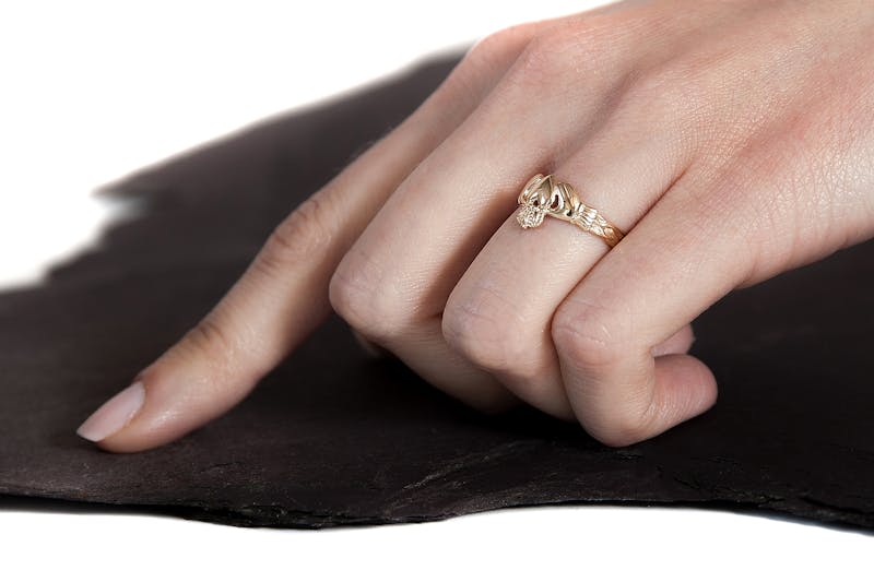 10k Gold Ladies Claddagh Ring with Celtic Braid… | My Irish Jeweler