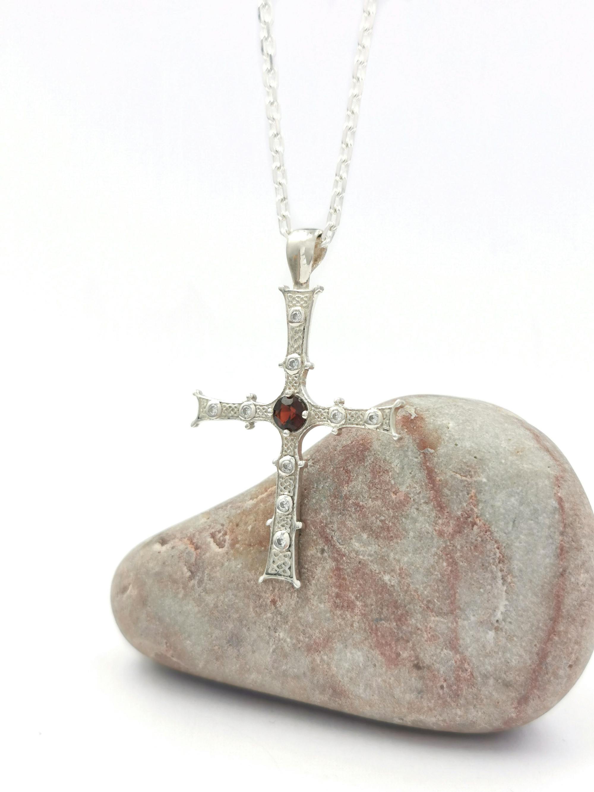 Sterling Silver Stone Set Cross Of Cong, Made in… | My Irish Jeweler