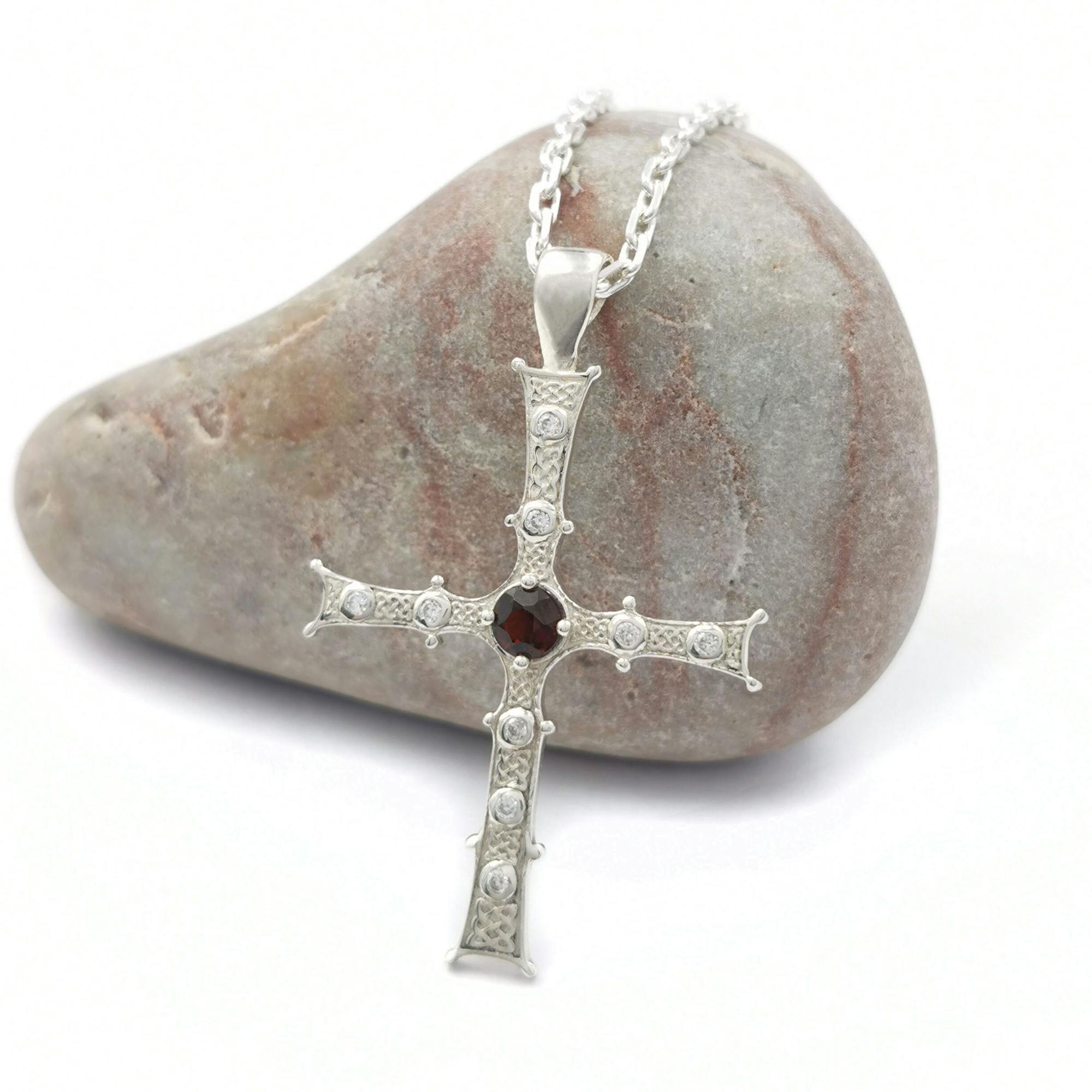 Sterling Silver Stone Set Cross Of Cong, Made in… | My Irish Jeweler