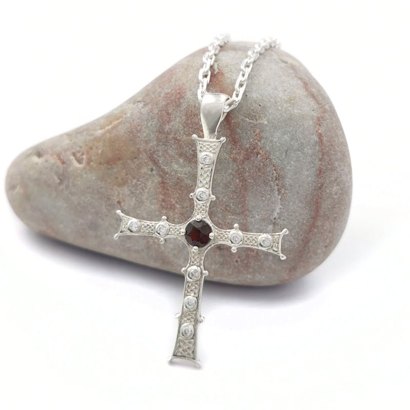 Sterling Silver Stone Set Cross Of Cong, Made in… | My Irish Jeweler