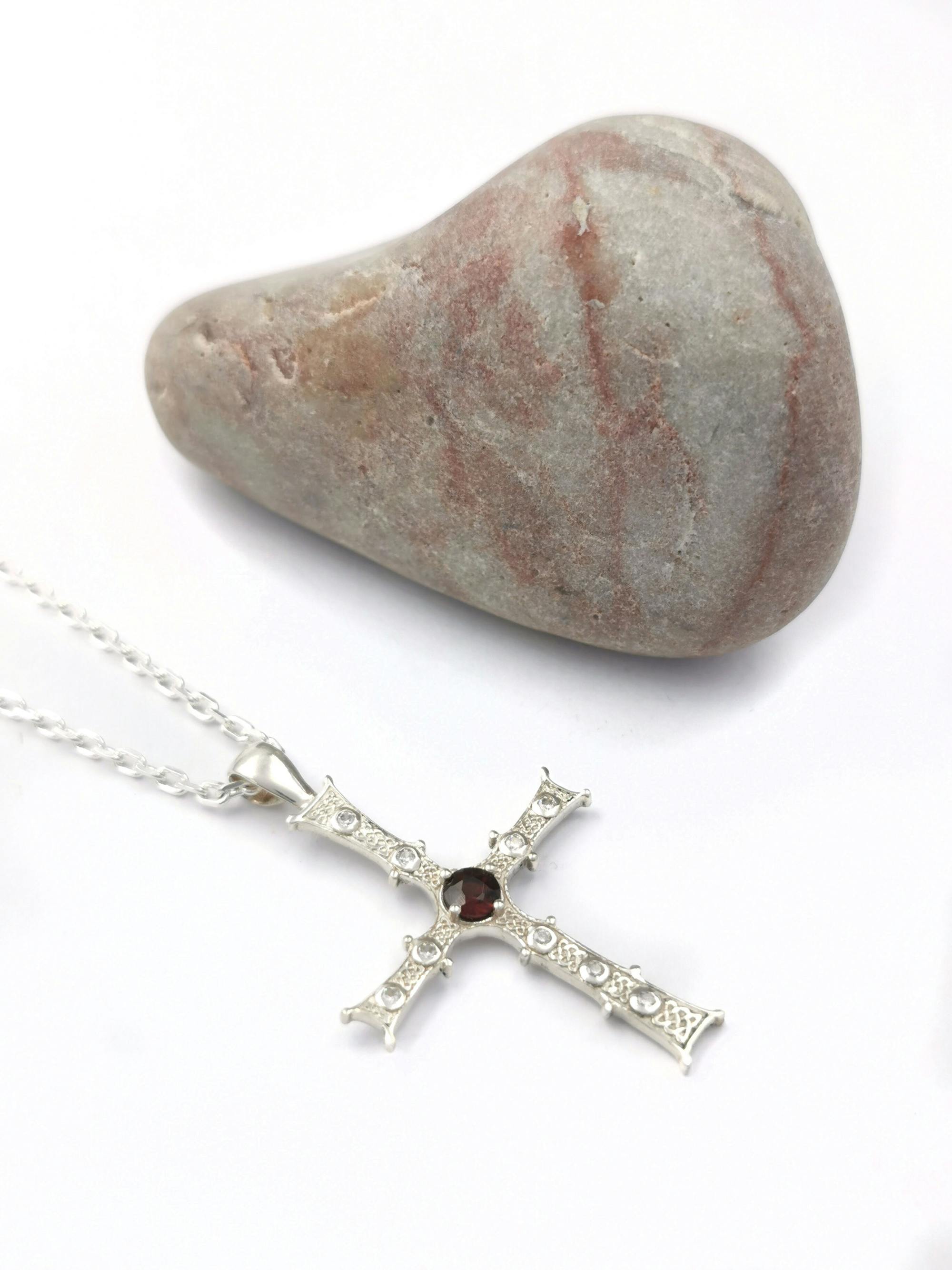 Sterling Silver Stone Set Cross Of Cong, Made in… | My Irish Jeweler