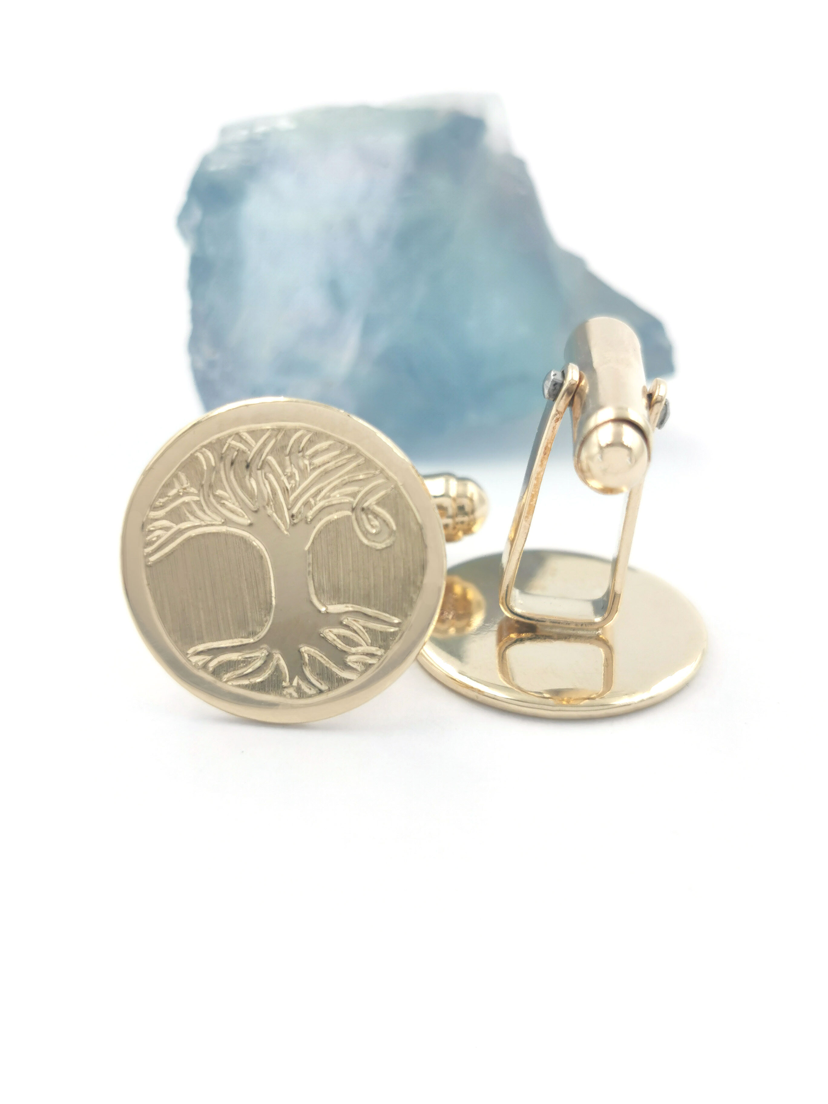 9K Gold Hand-Engraved Tree Of Life Cufflinks, Made… | My Irish Jeweler