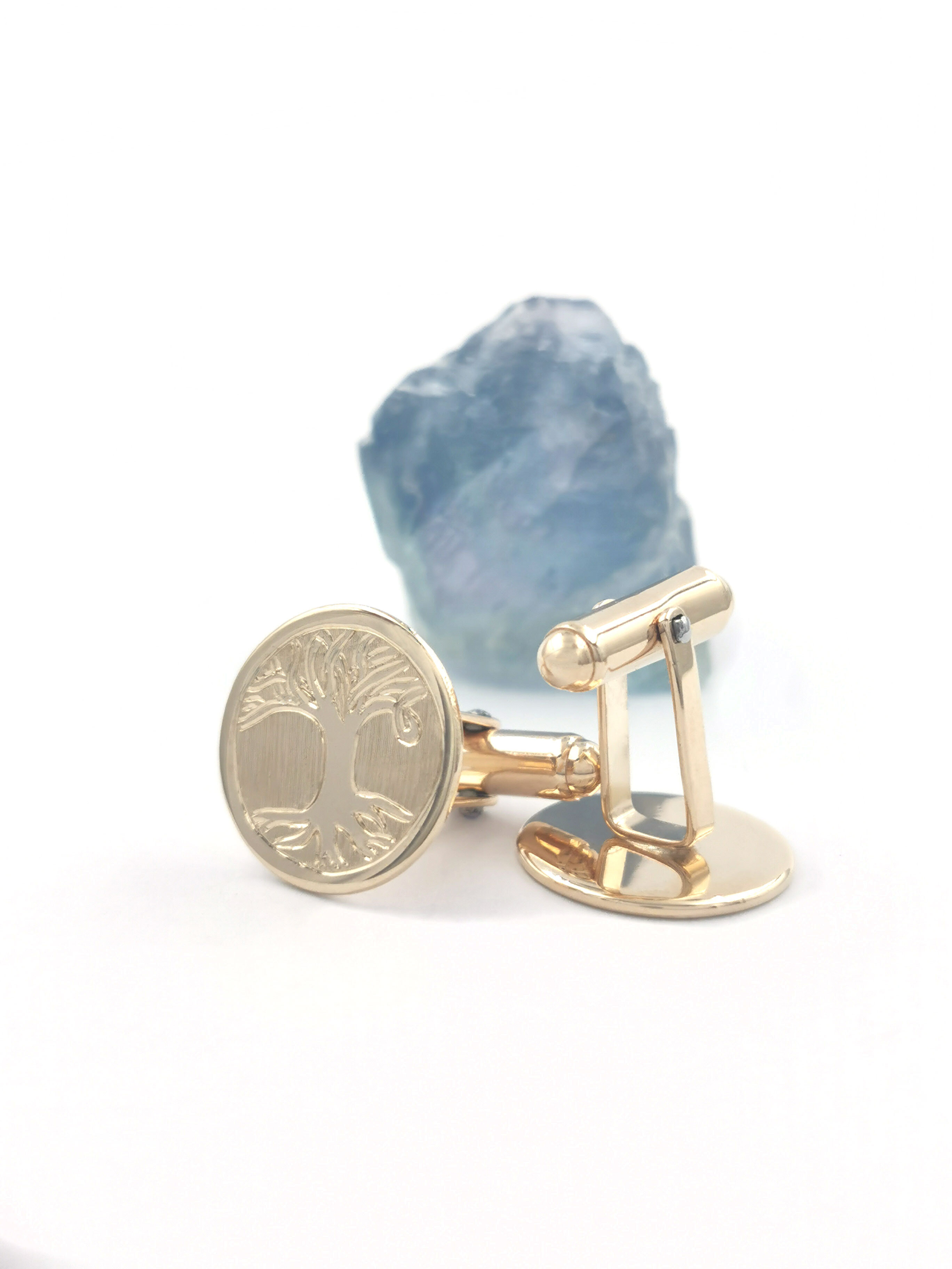 9K Gold Hand-Engraved Tree Of Life Cufflinks, From… | My Irish Jeweler