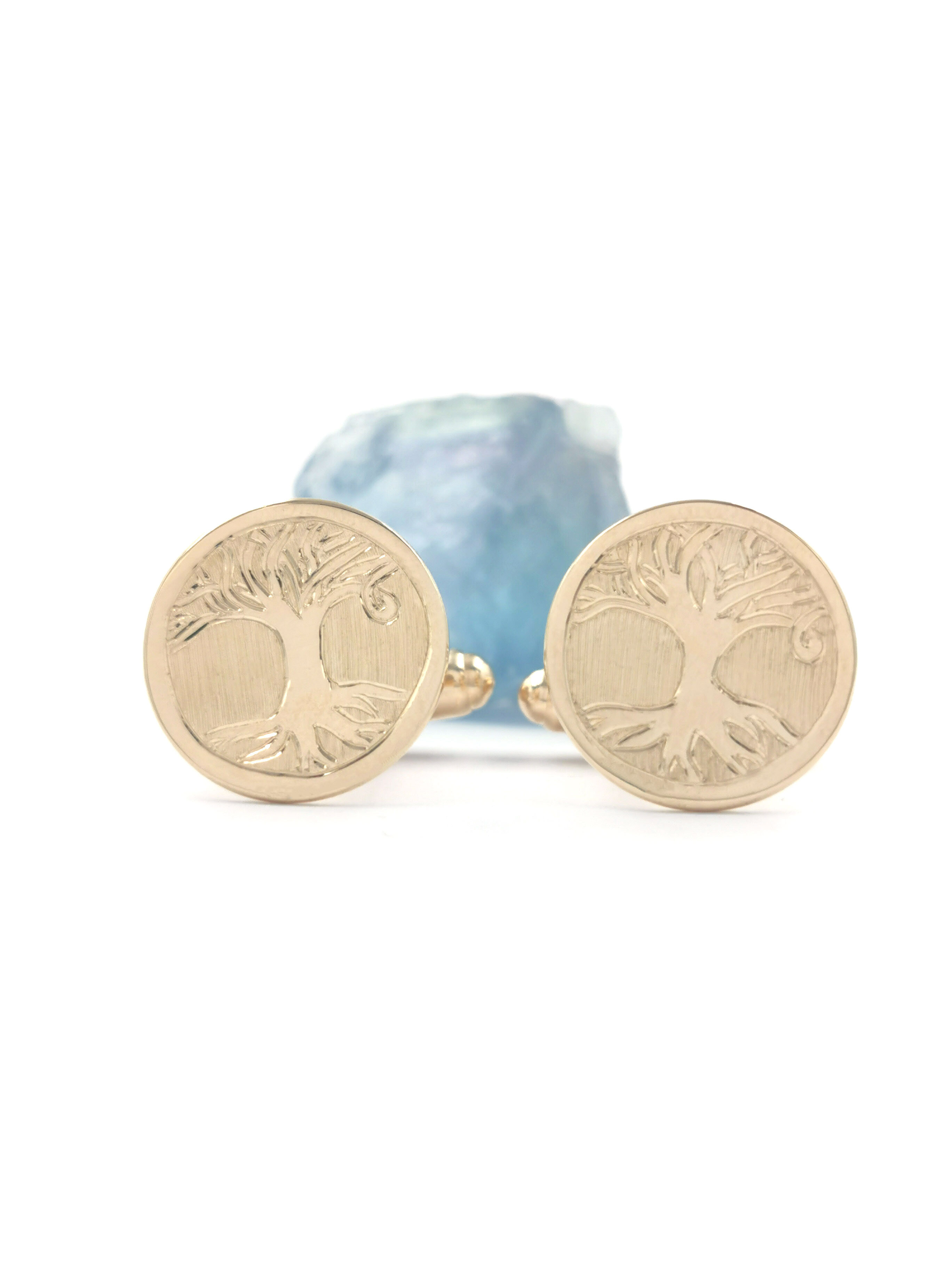 9K Gold Hand-Engraved Tree Of Life Cufflinks, From… | My Irish Jeweler