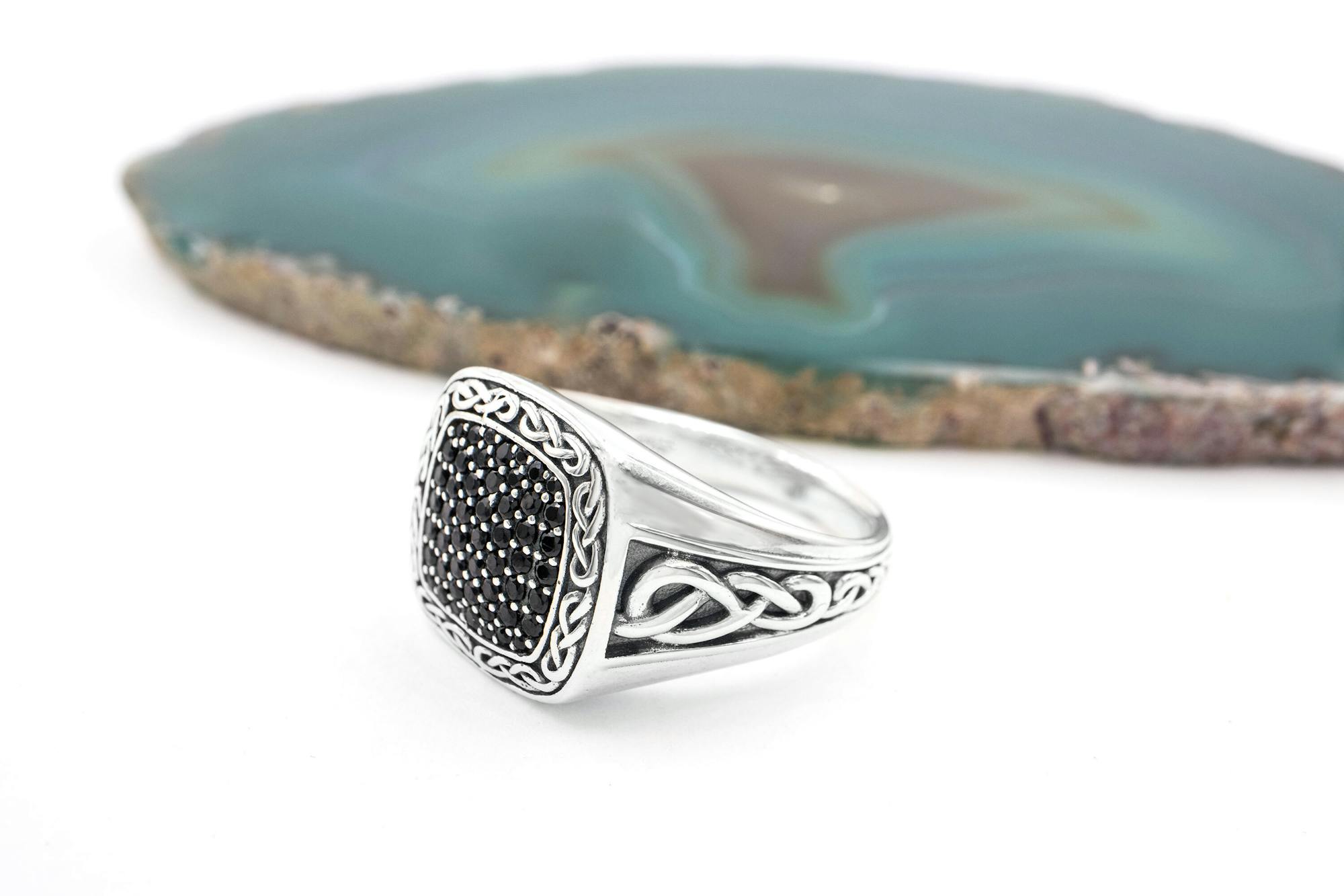 Black Spinel Celtic Signet Ring, From Ireland | My Irish Jeweler