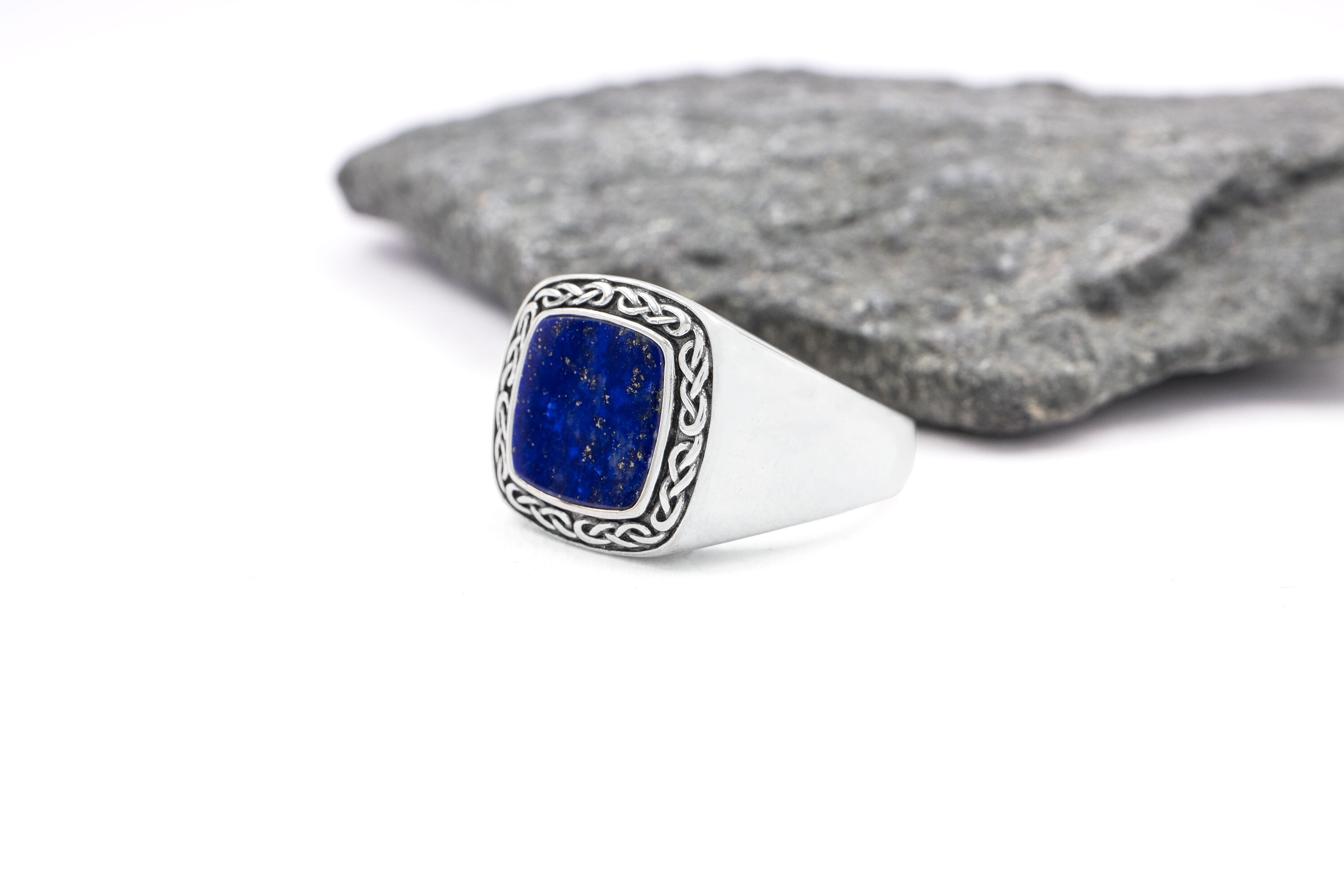 Lapis Celtic Knot Signet Ring, From Ireland | My Irish Jeweler