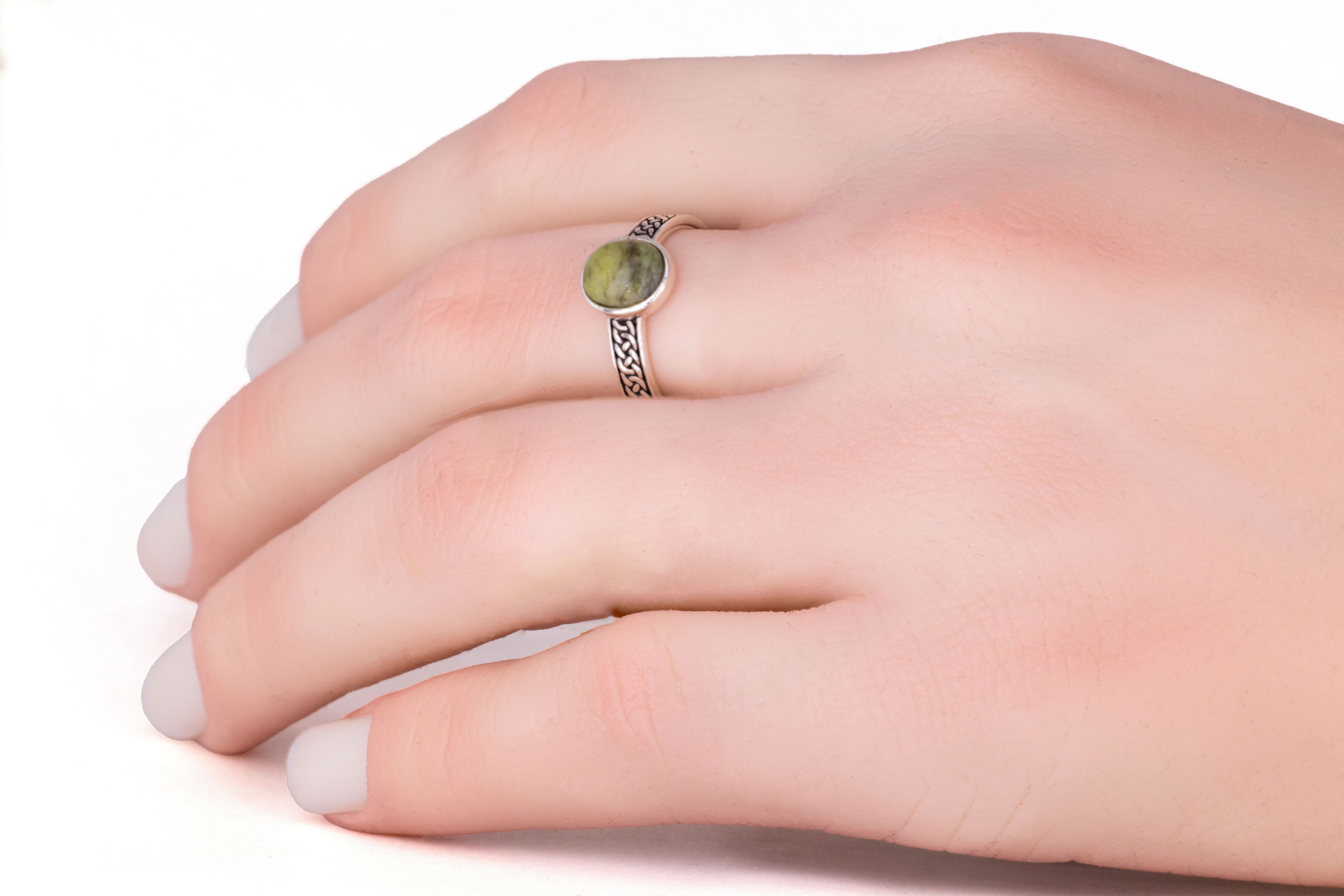 Celtic Knot Connemara Marble Ring, From Ireland | My Irish Jeweler