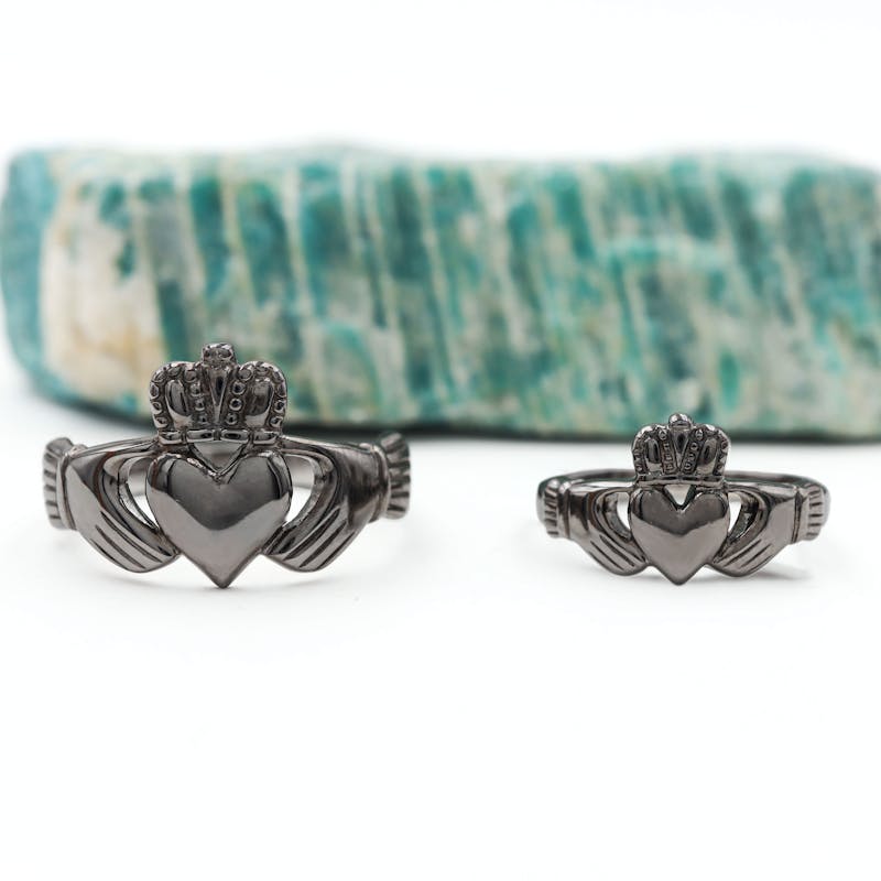 Black Classic Claddagh Ring Set, From Ireland | My Irish Jeweler