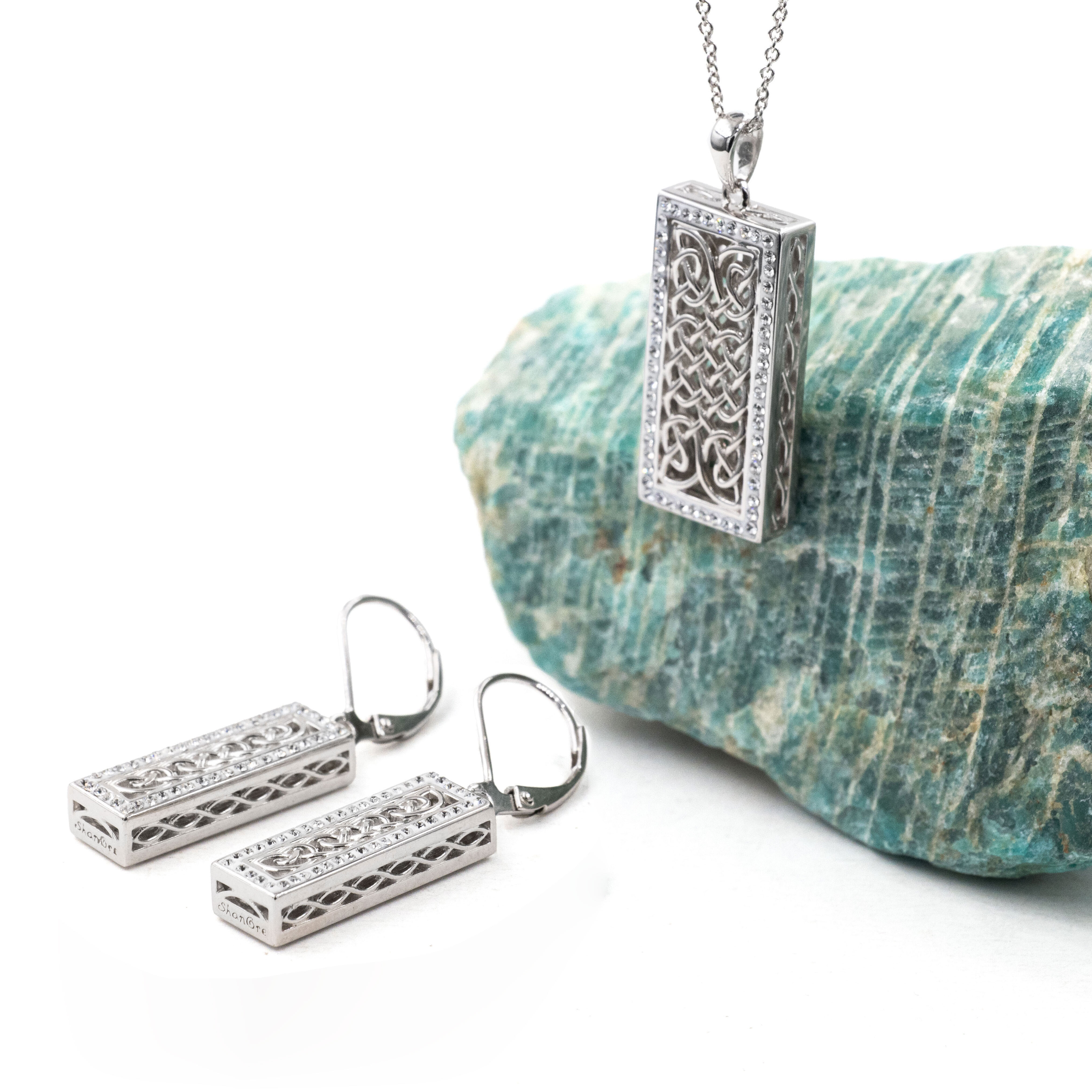 Crystal Ingot Necklace and Drop Earring Gift Set,… | My Irish Jeweler