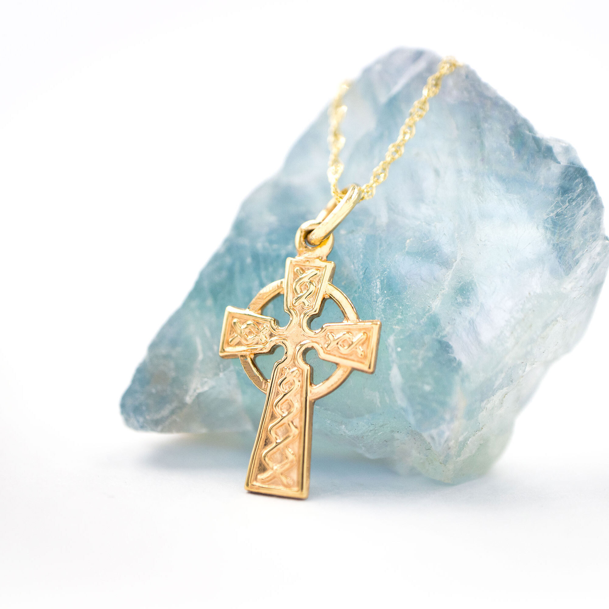 Embossed Mini Celtic Cross, From Ireland | My Irish Jeweler