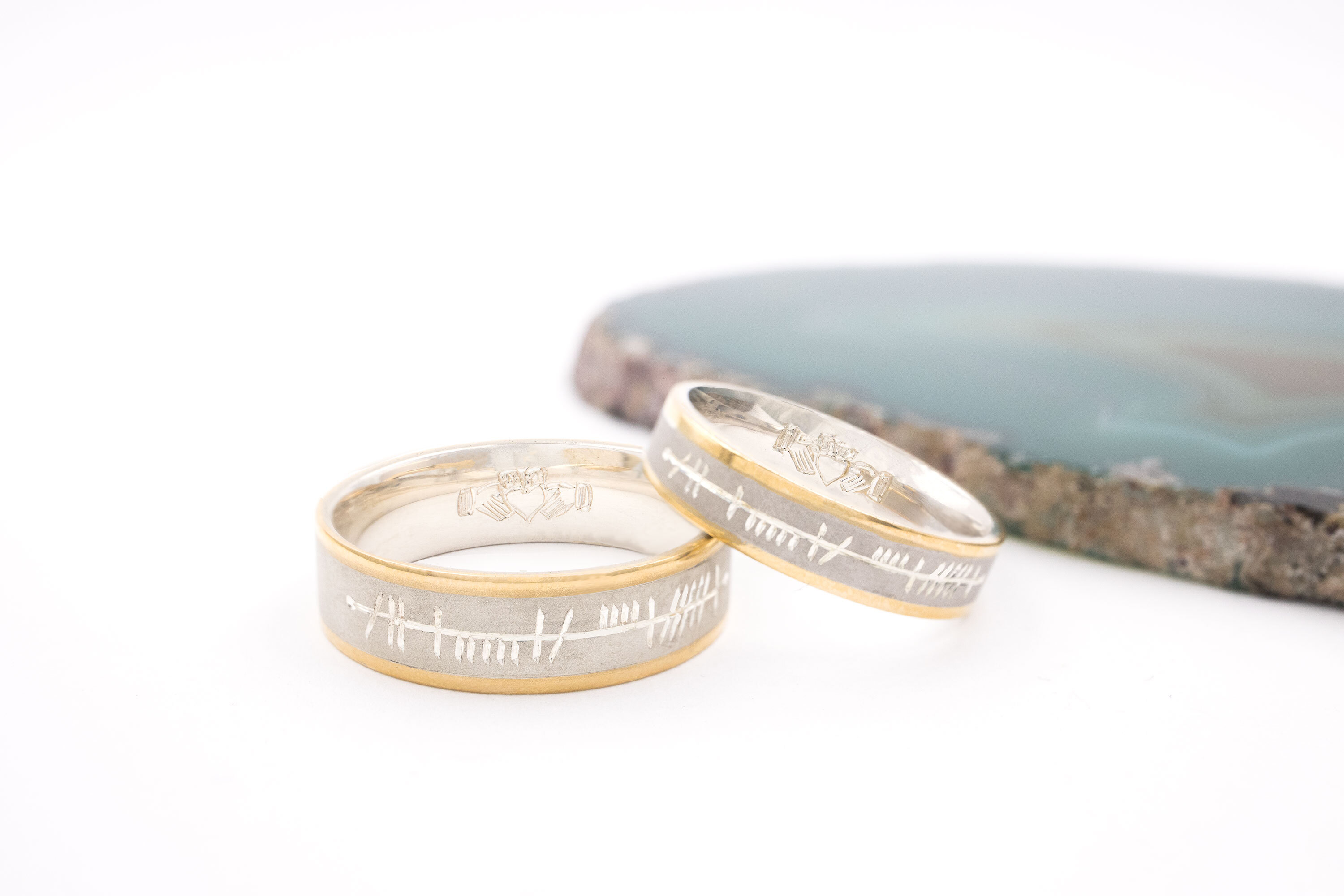 Ogham Couples Ring Set, From Ireland