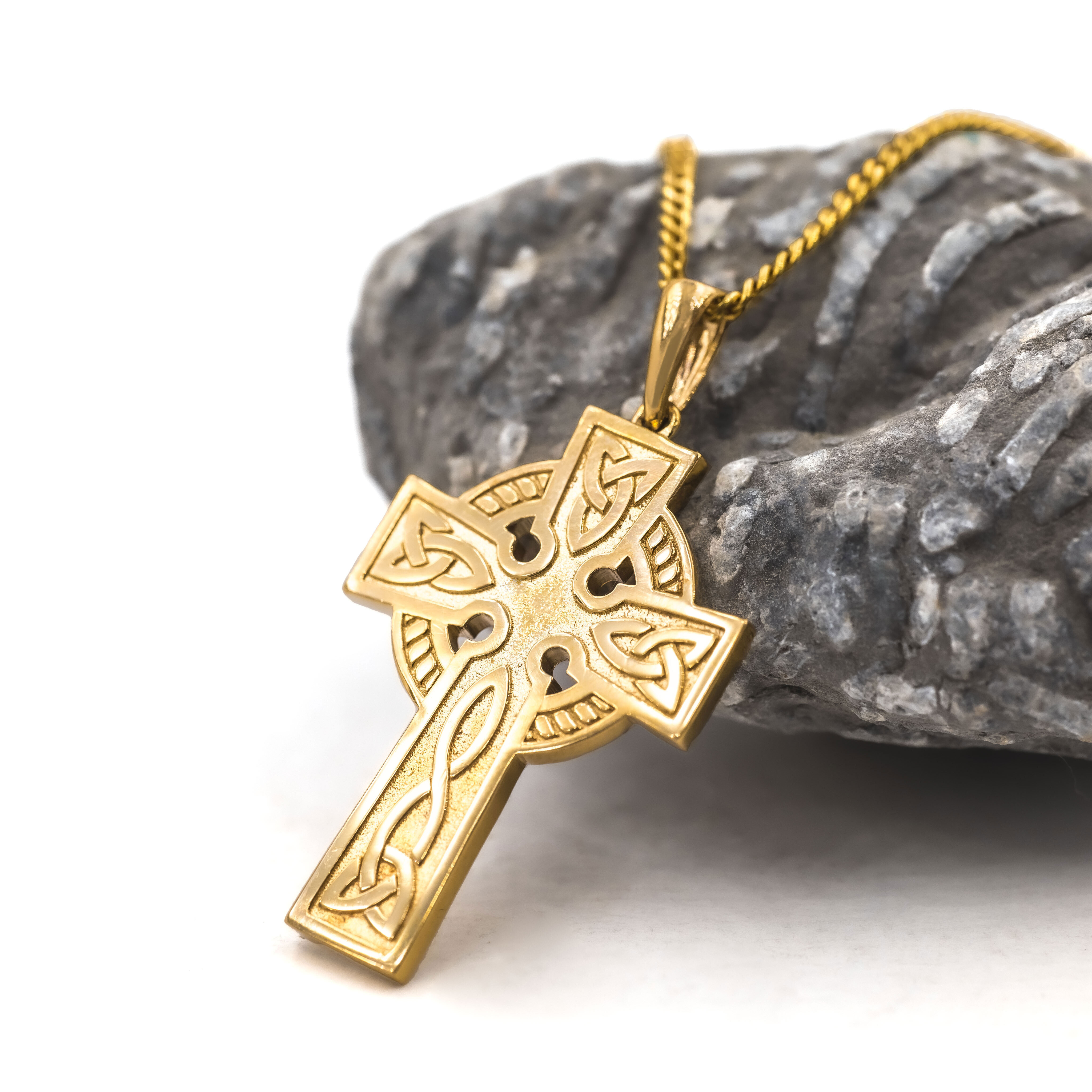 Double Sided Solid Gold Celtic Cross, From Ireland | My Irish Jeweler