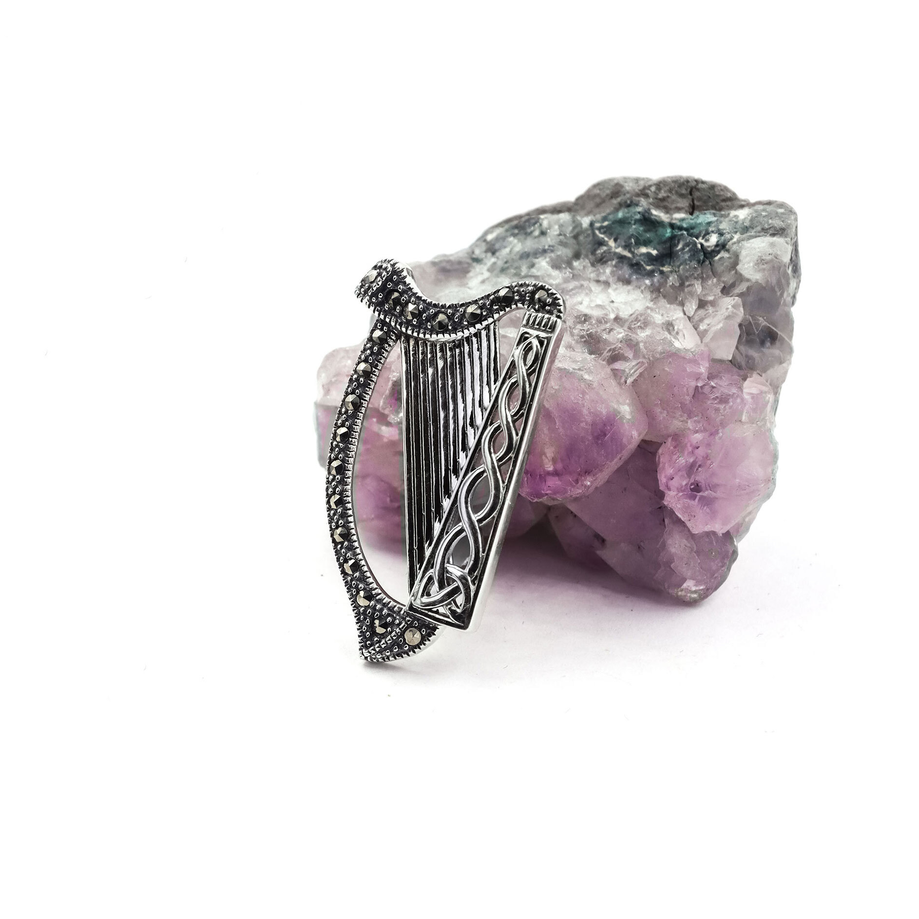 Marcasite Harp Brooch, From Ireland | My Irish Jeweler