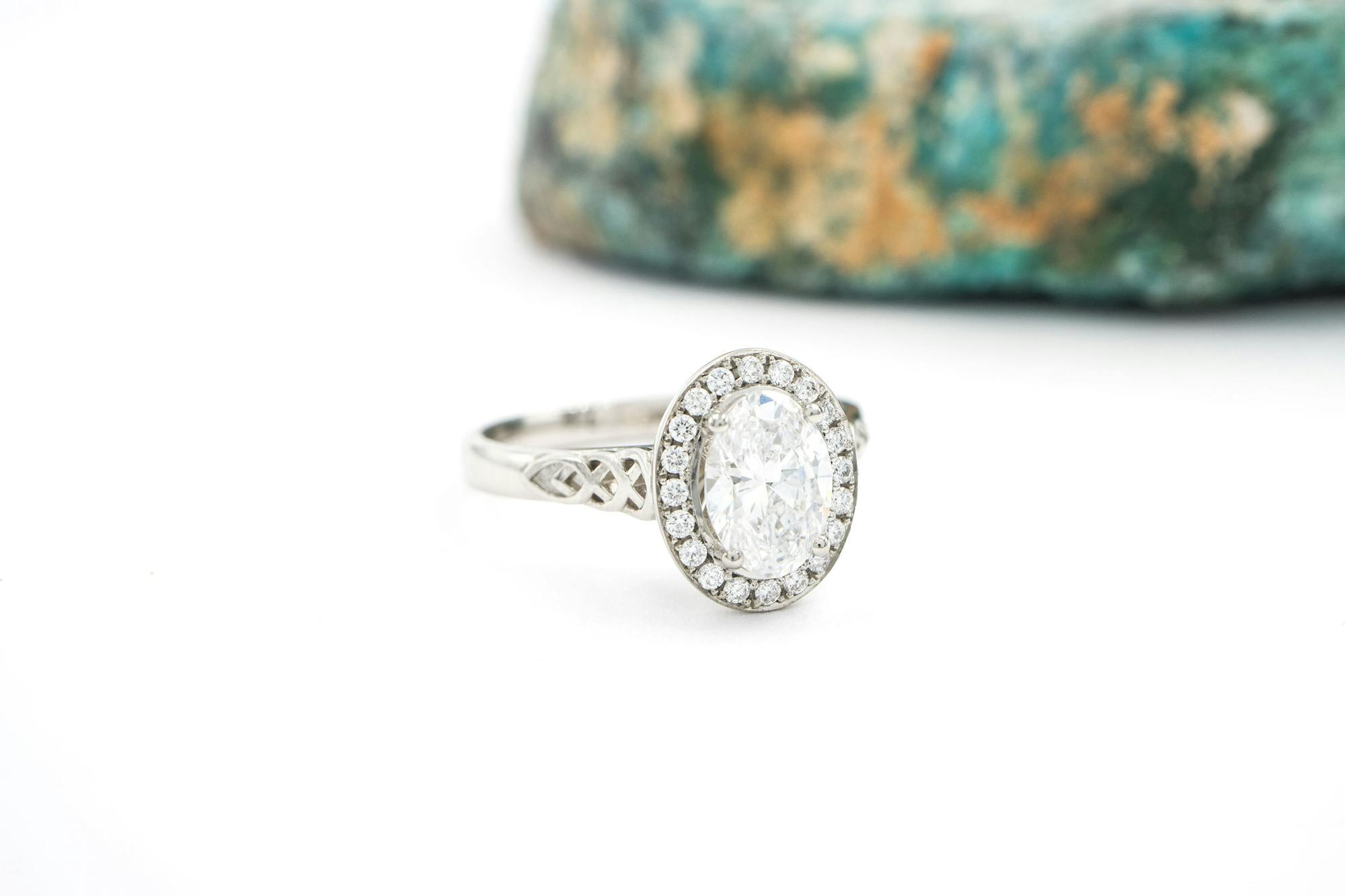 Oval Lab Diamond Celtic Knot Ring, Made in Ireland | My Irish Jeweler