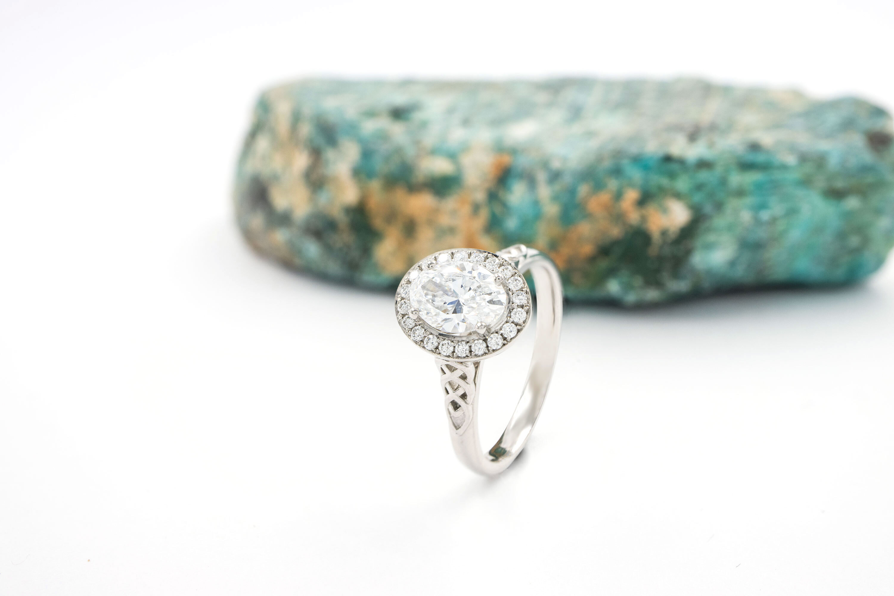 Oval Lab Diamond Celtic Knot Ring, Made in Ireland | My Irish Jeweler