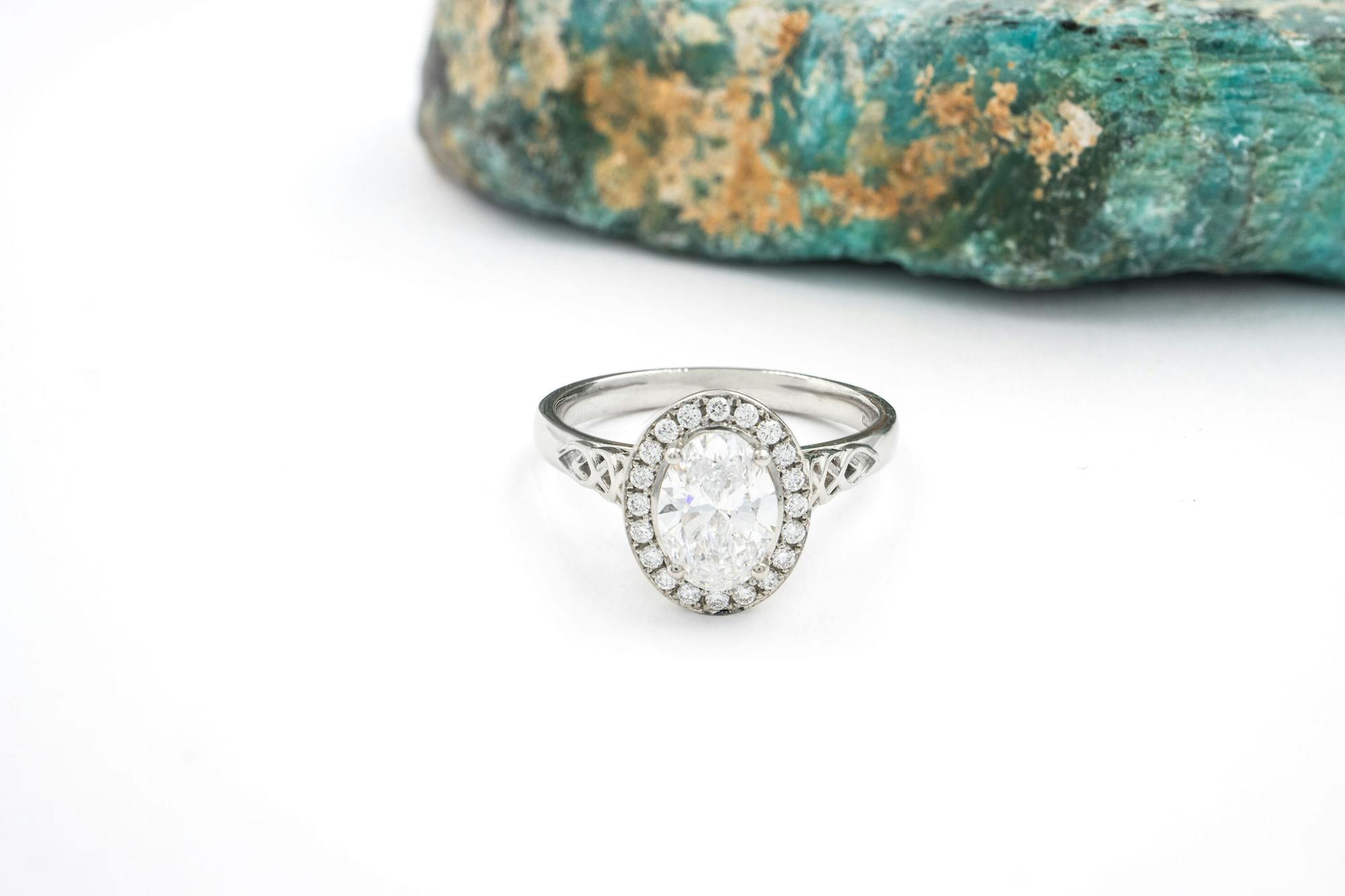 Oval Lab Diamond Celtic Knot Ring, Made in Ireland | My Irish Jeweler