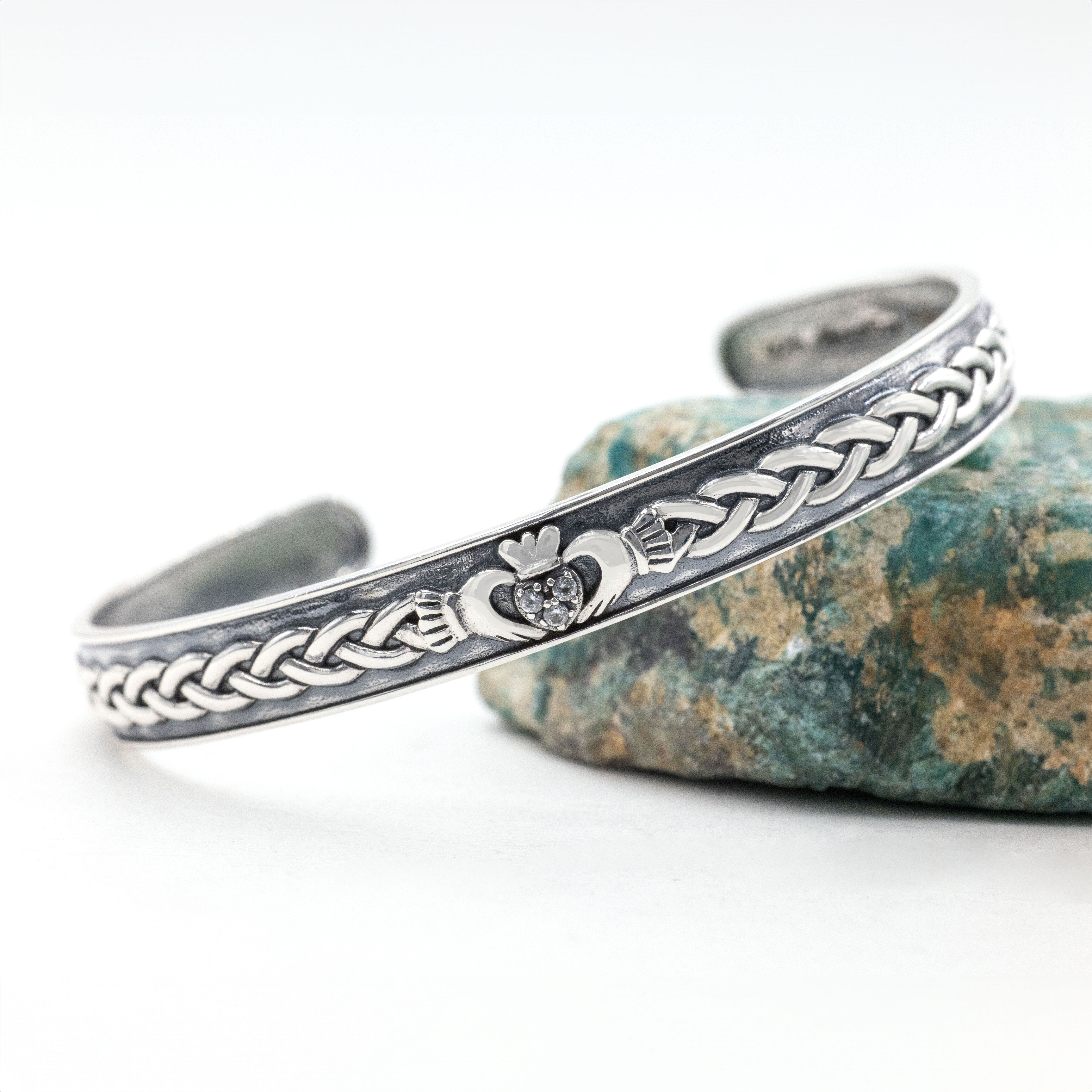 Oxidized Claddagh Bangle, From Ireland | My Irish Jeweler