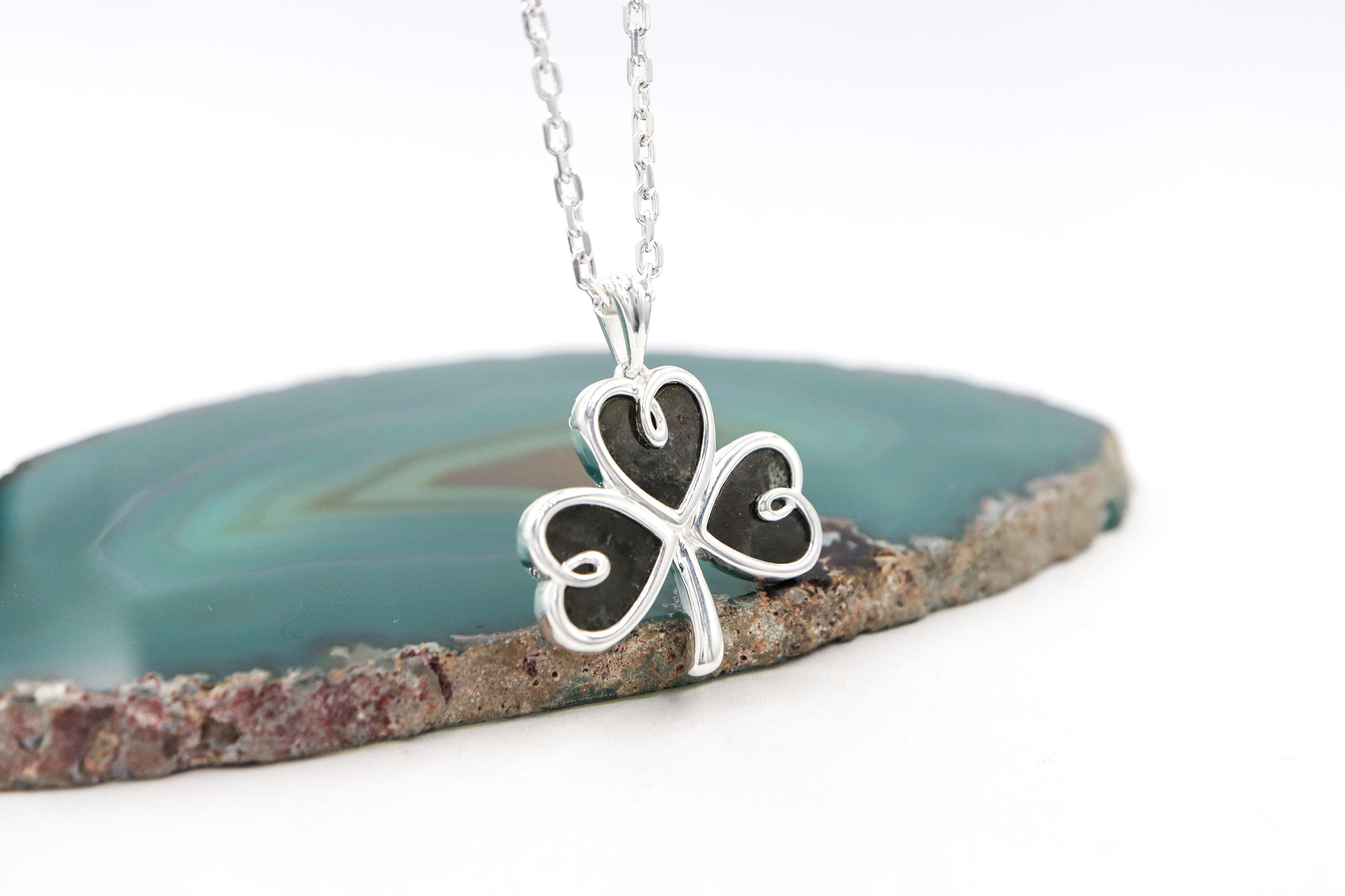 Reversible Shamrock Connemara Marble Necklace,… | My Irish Jeweler