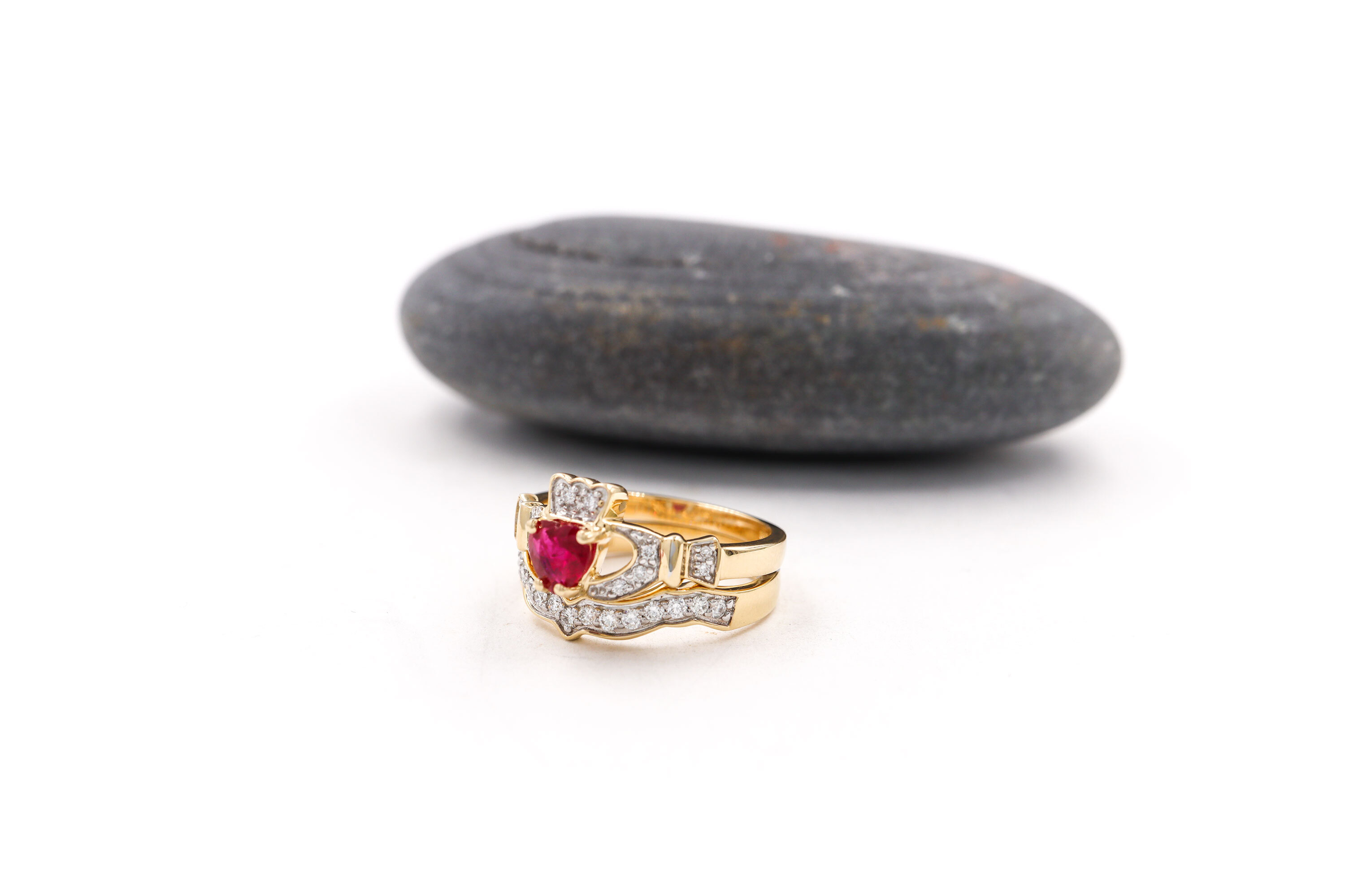 Ruby and Diamond Claddagh Ring, From Ireland | My Irish Jeweler