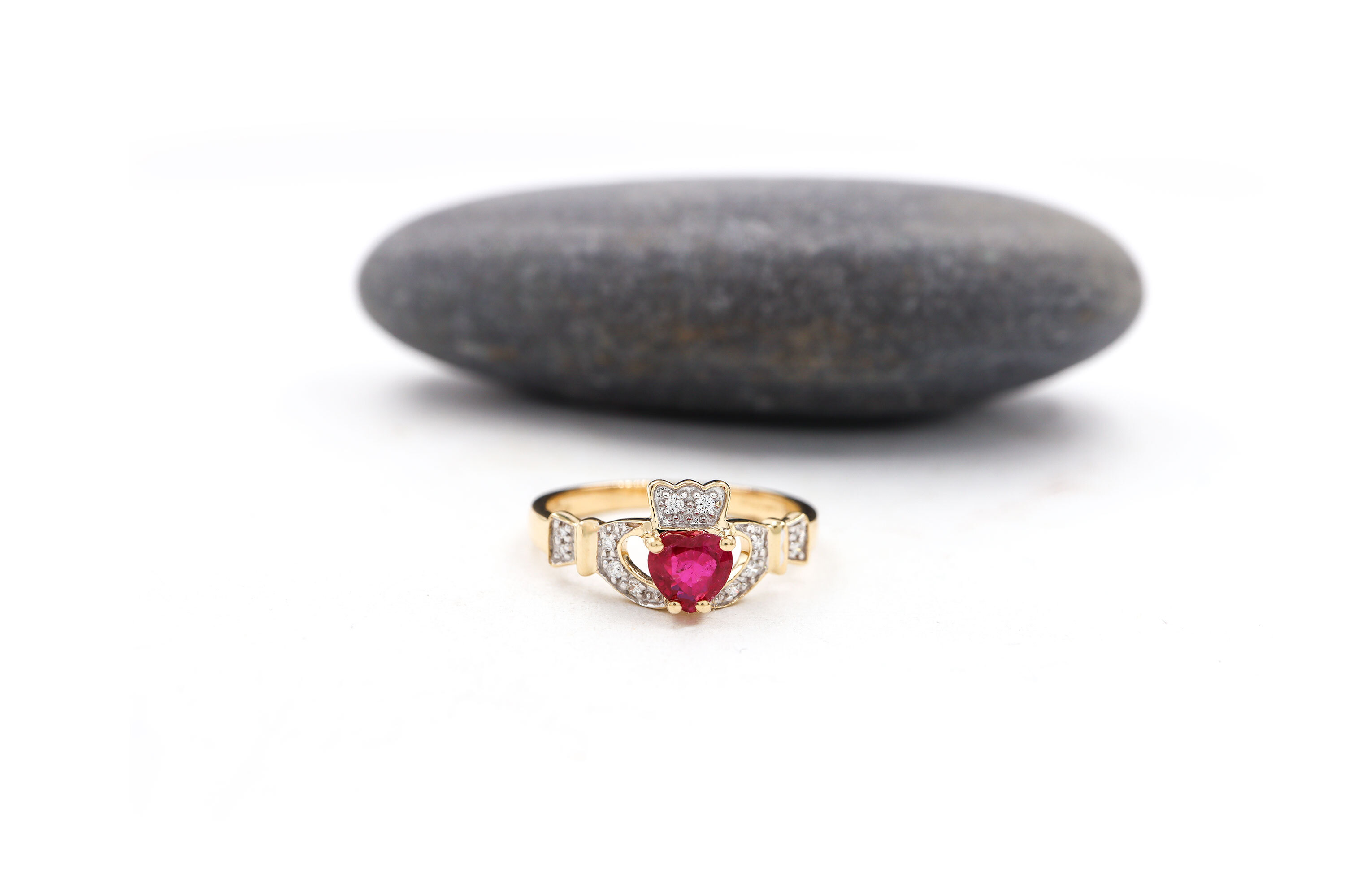 Ruby and Diamond Claddagh Ring, From Ireland | My Irish Jeweler