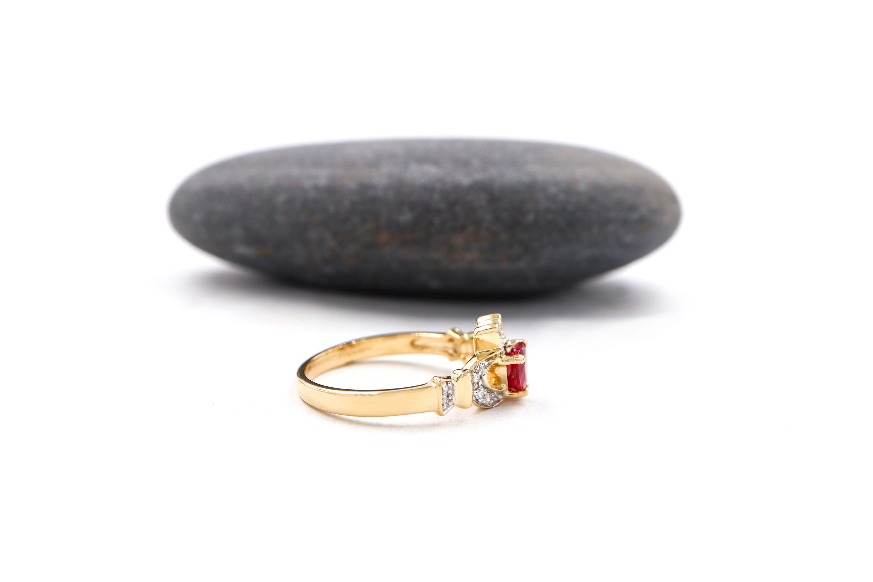 Ruby and Diamond Claddagh Ring, From Ireland | My Irish Jeweler