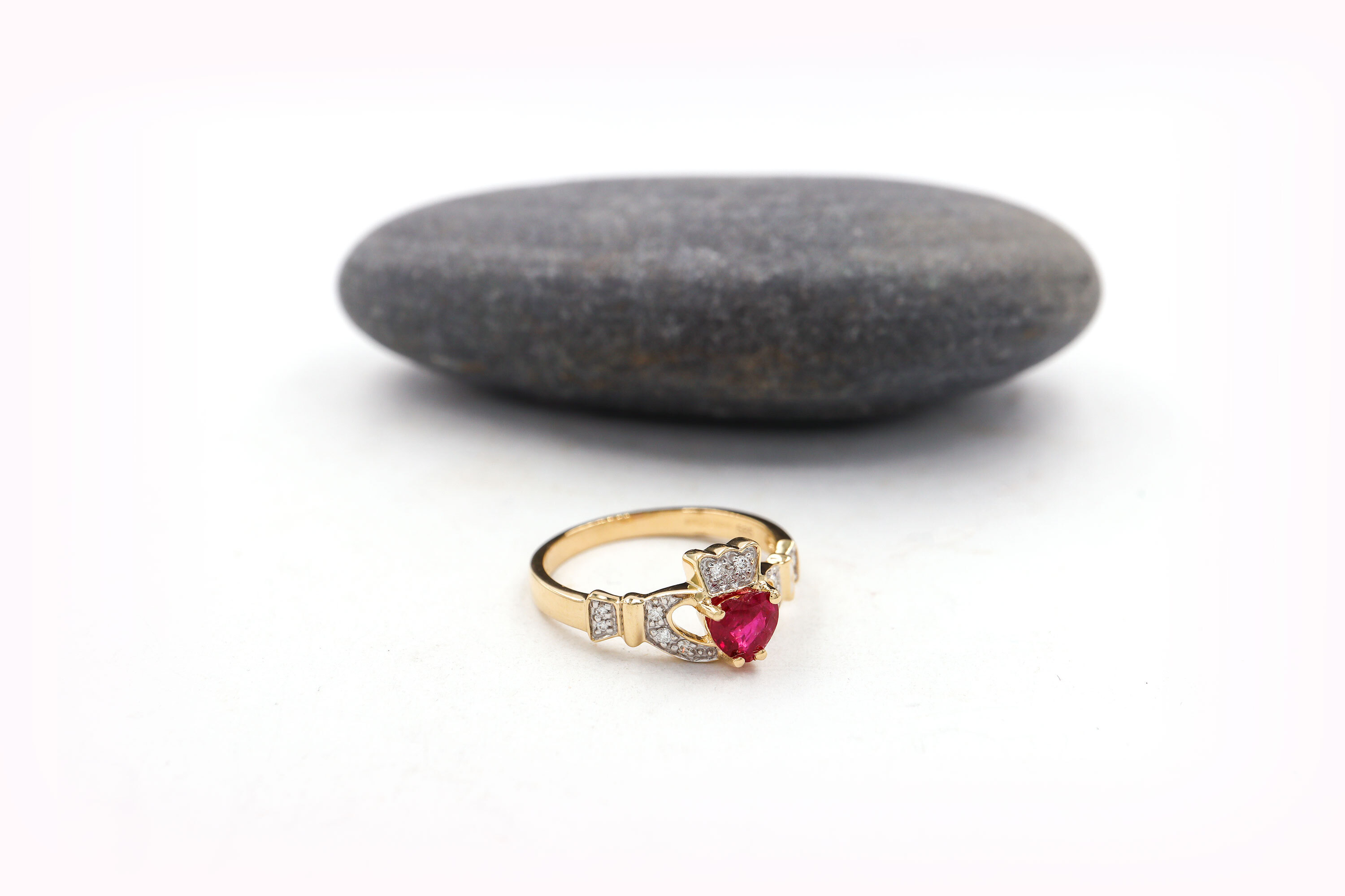 Ruby and Diamond Claddagh Ring, From Ireland | My Irish Jeweler