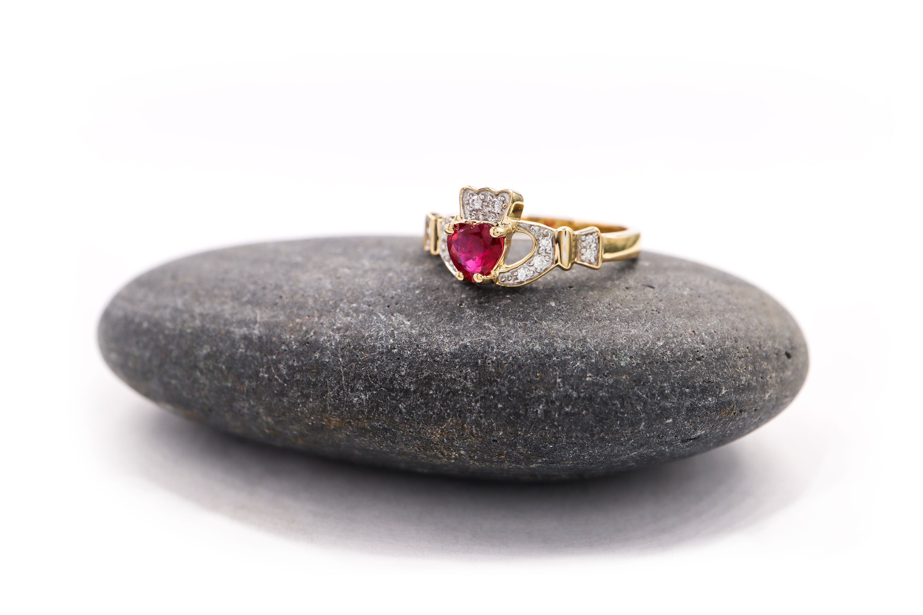 Ruby and Diamond Claddagh Ring, From Ireland | My Irish Jeweler