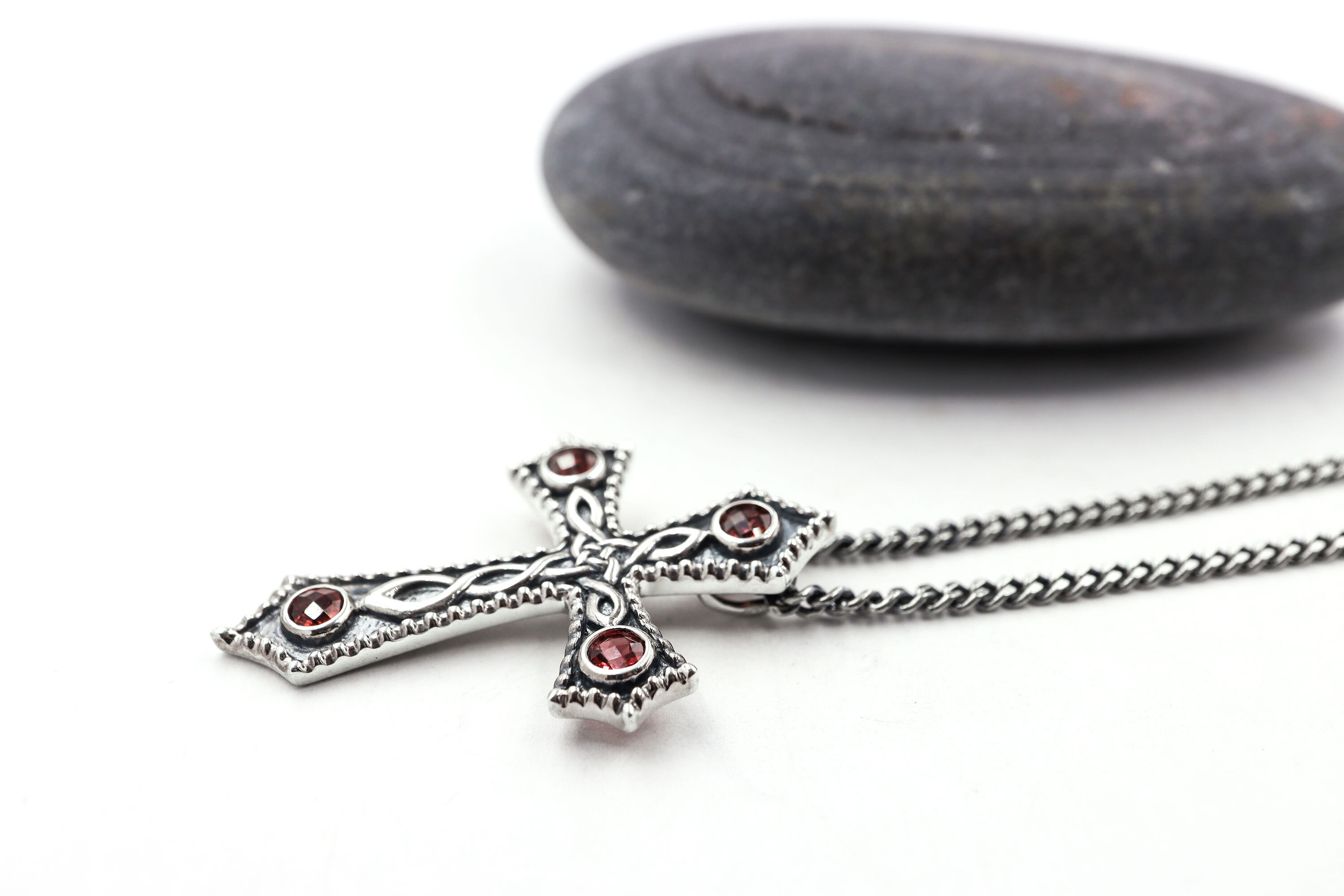 Stone set sterling silver Gothic Cross inspired by… | My Irish Jeweler
