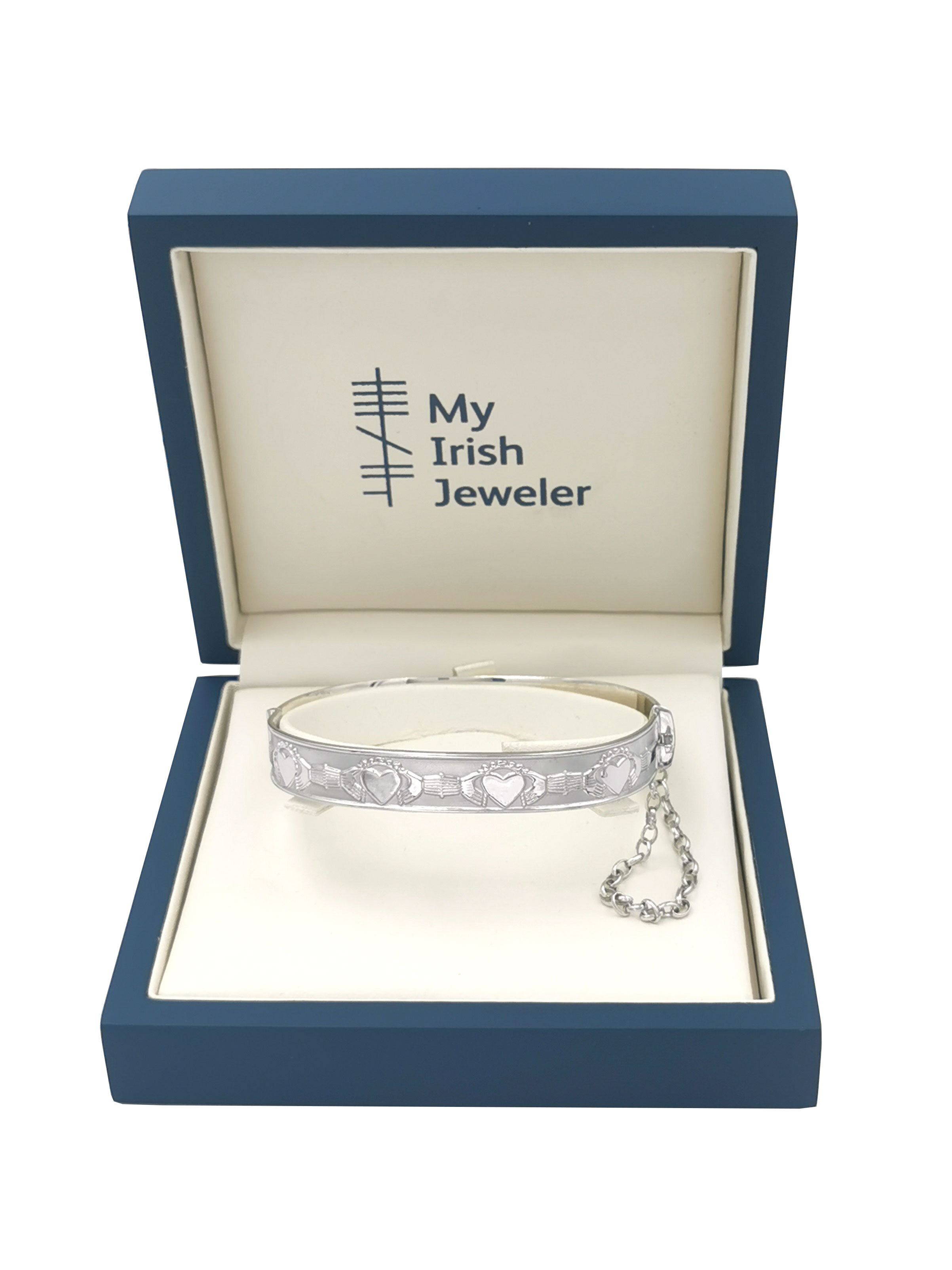 Sterling Silver Claddagh Mo Anam Cara Bangle, From… | My Irish Jeweler