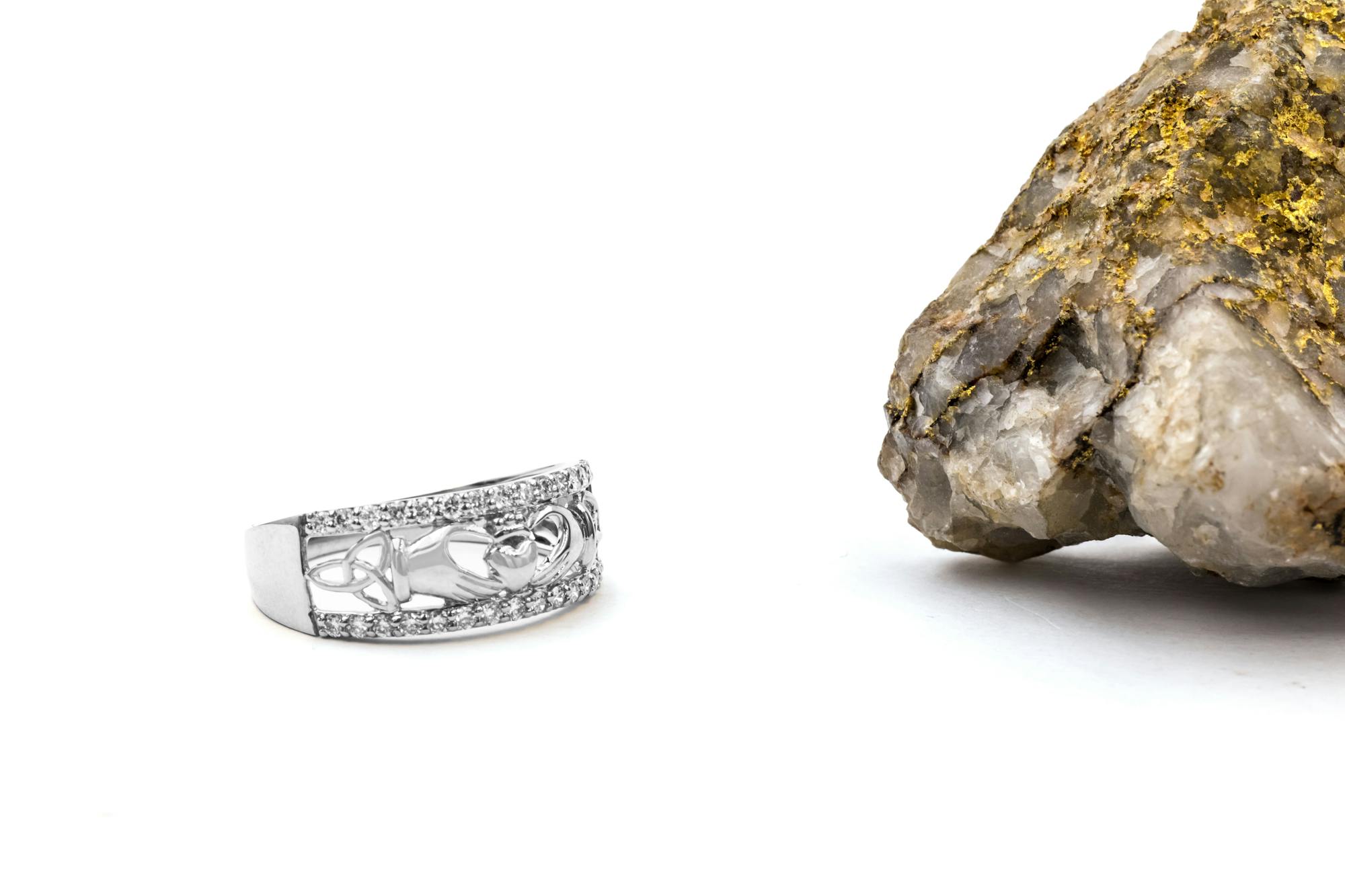 Claddagh Trinity Pave Ring, From Ireland | My Irish Jeweler