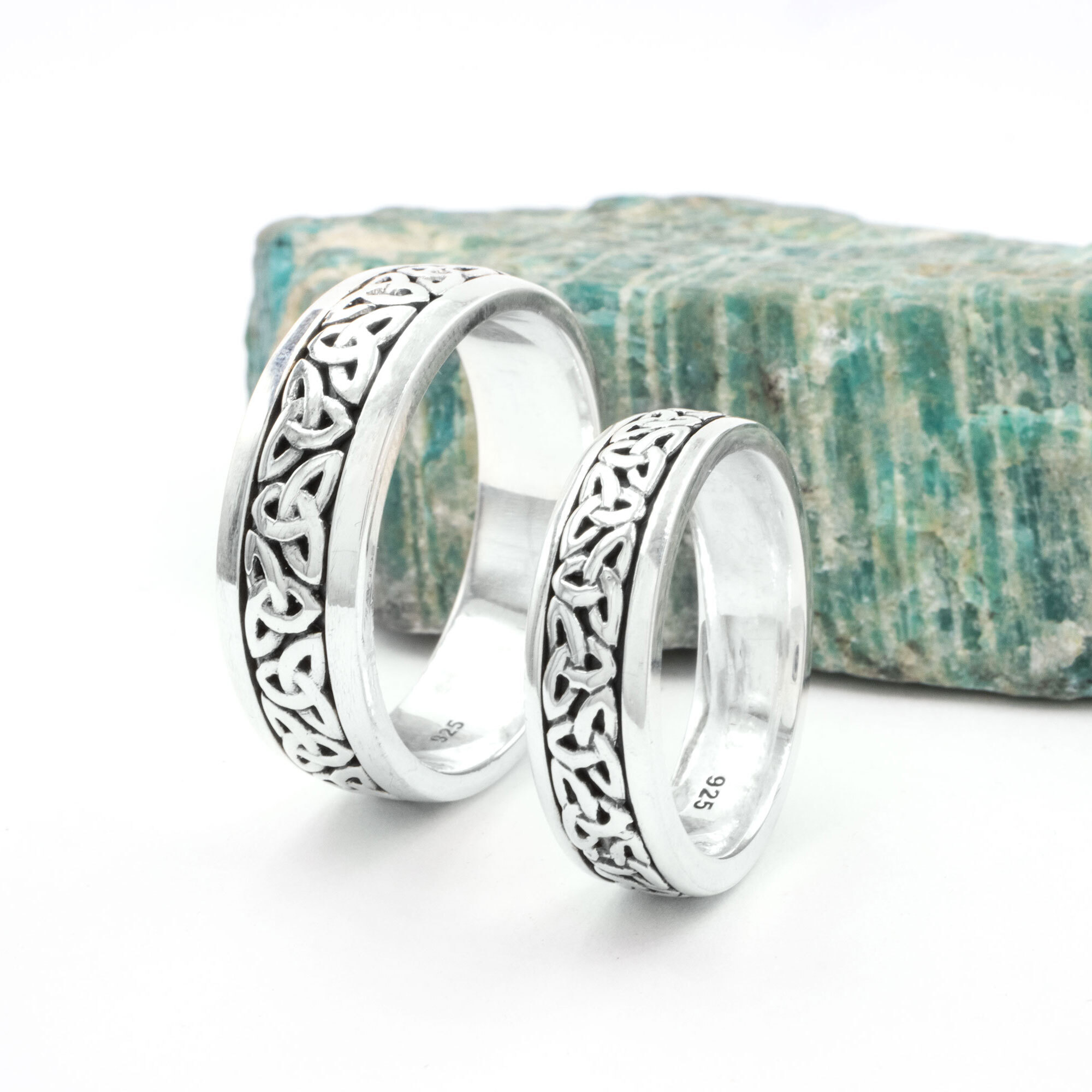 Trinity Knot Antique Couples Ring Set, From Ireland