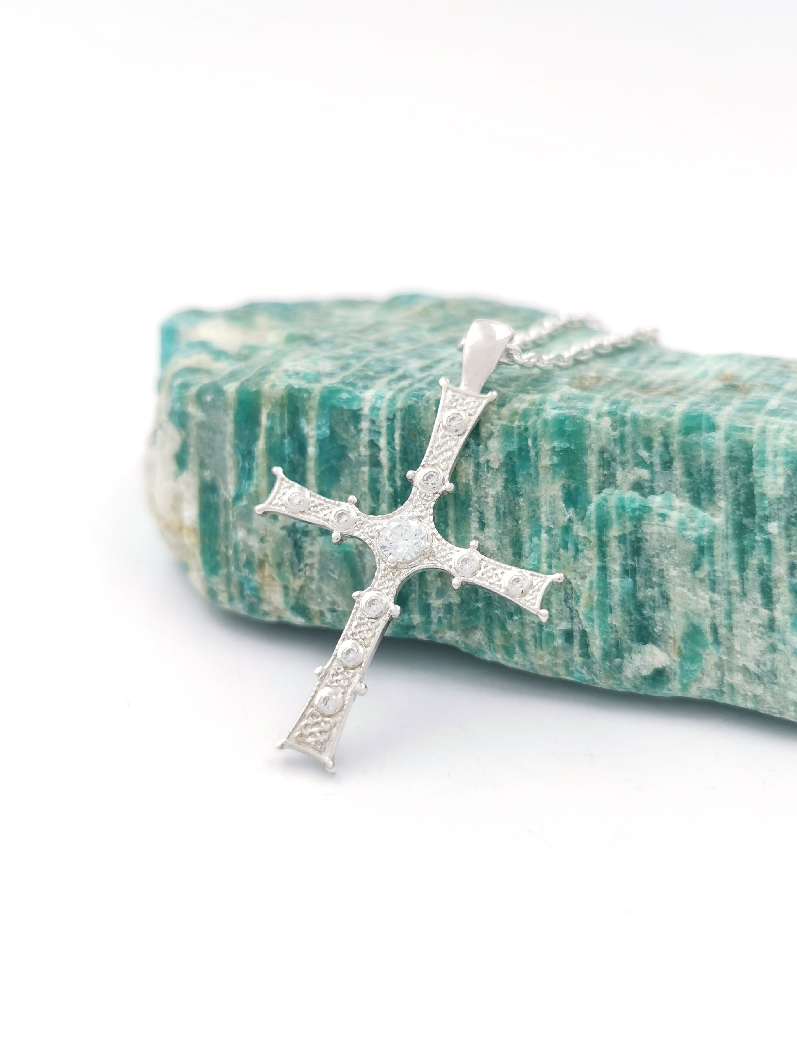 Sterling Silver Stone Set Cross Of Cong, From… | My Irish Jeweler