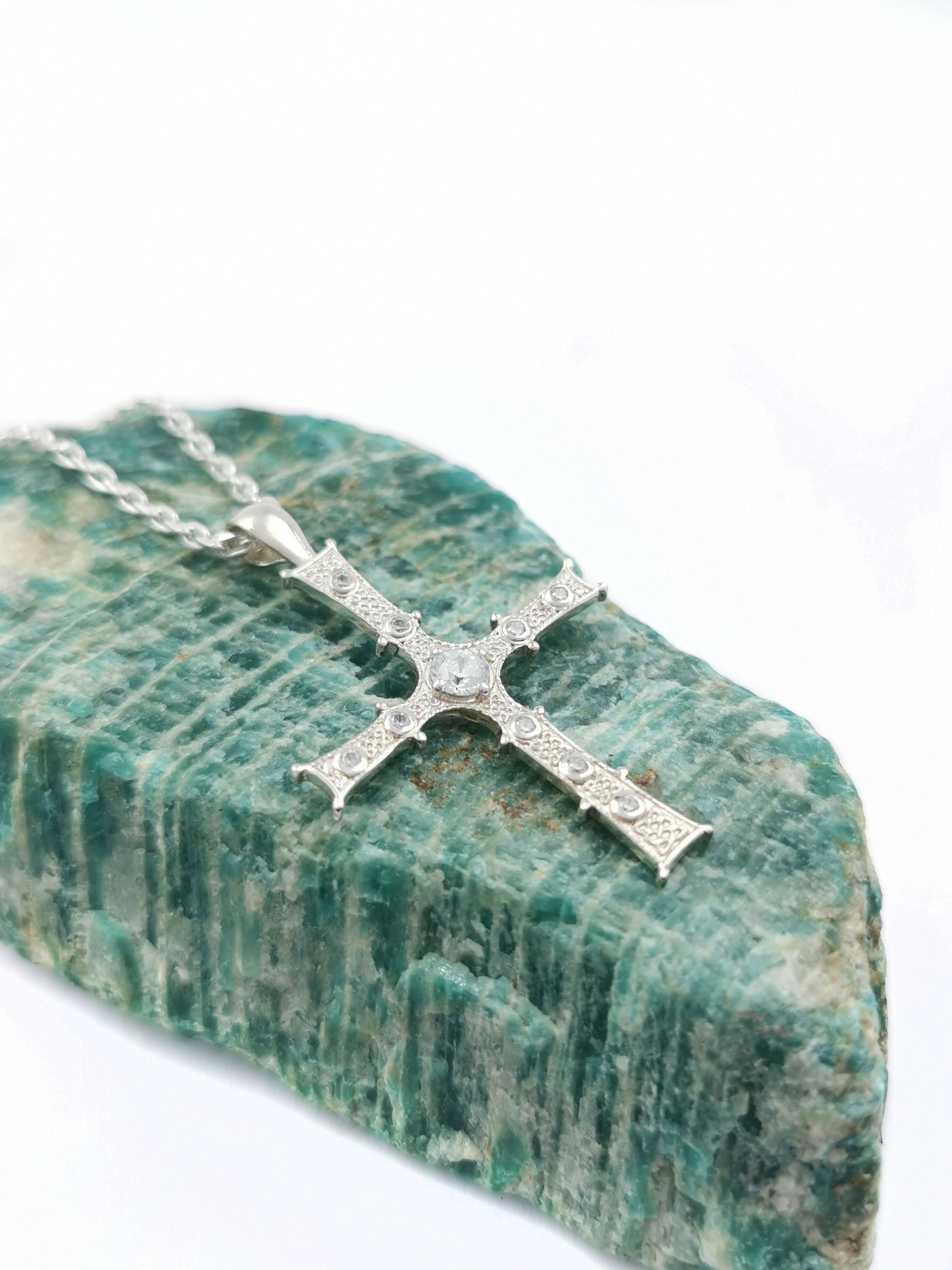 Sterling Silver Stone Set Cross Of Cong, From… | My Irish Jeweler