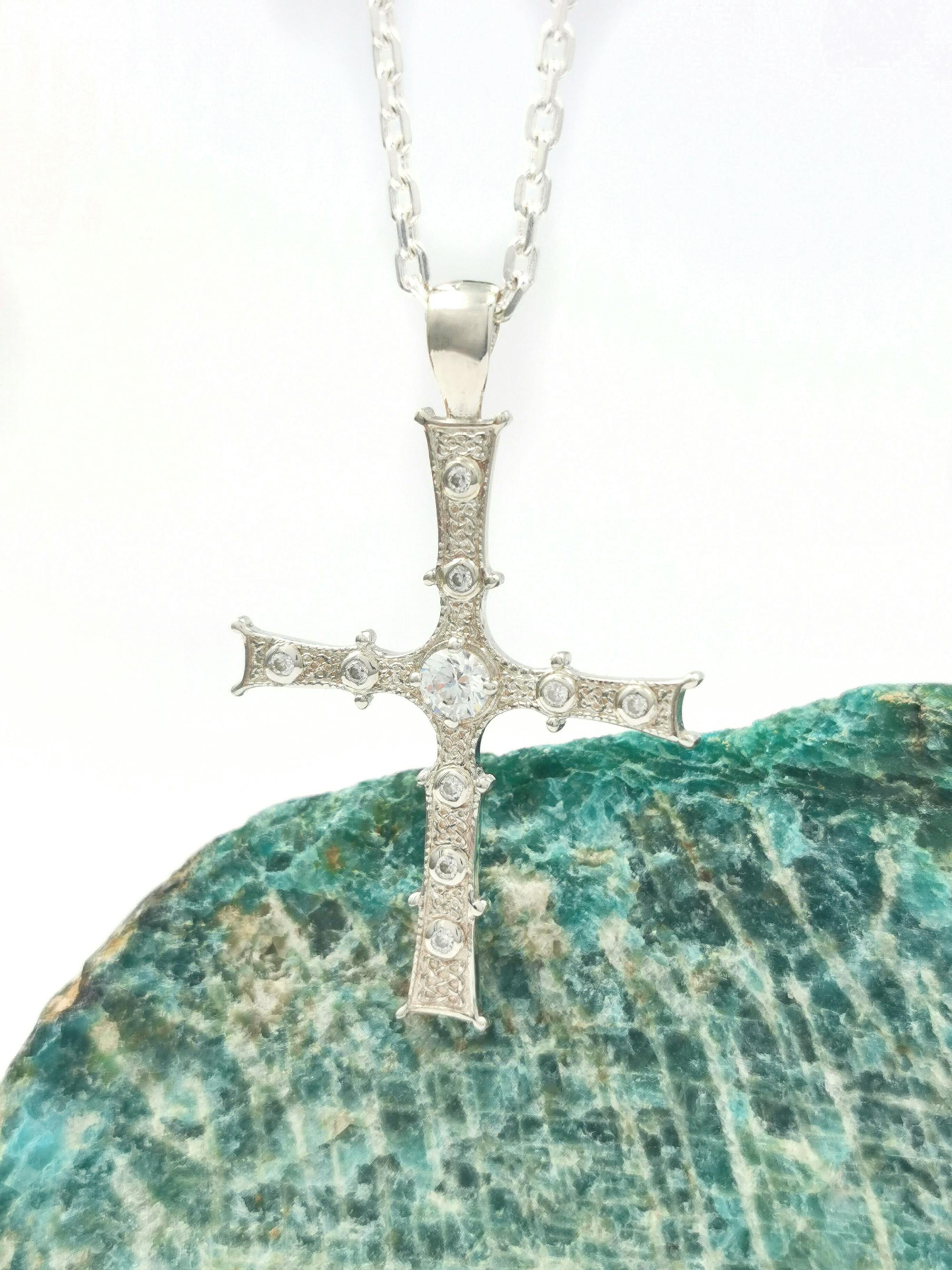 Sterling Silver Stone Set Cross Of Cong, From… | My Irish Jeweler