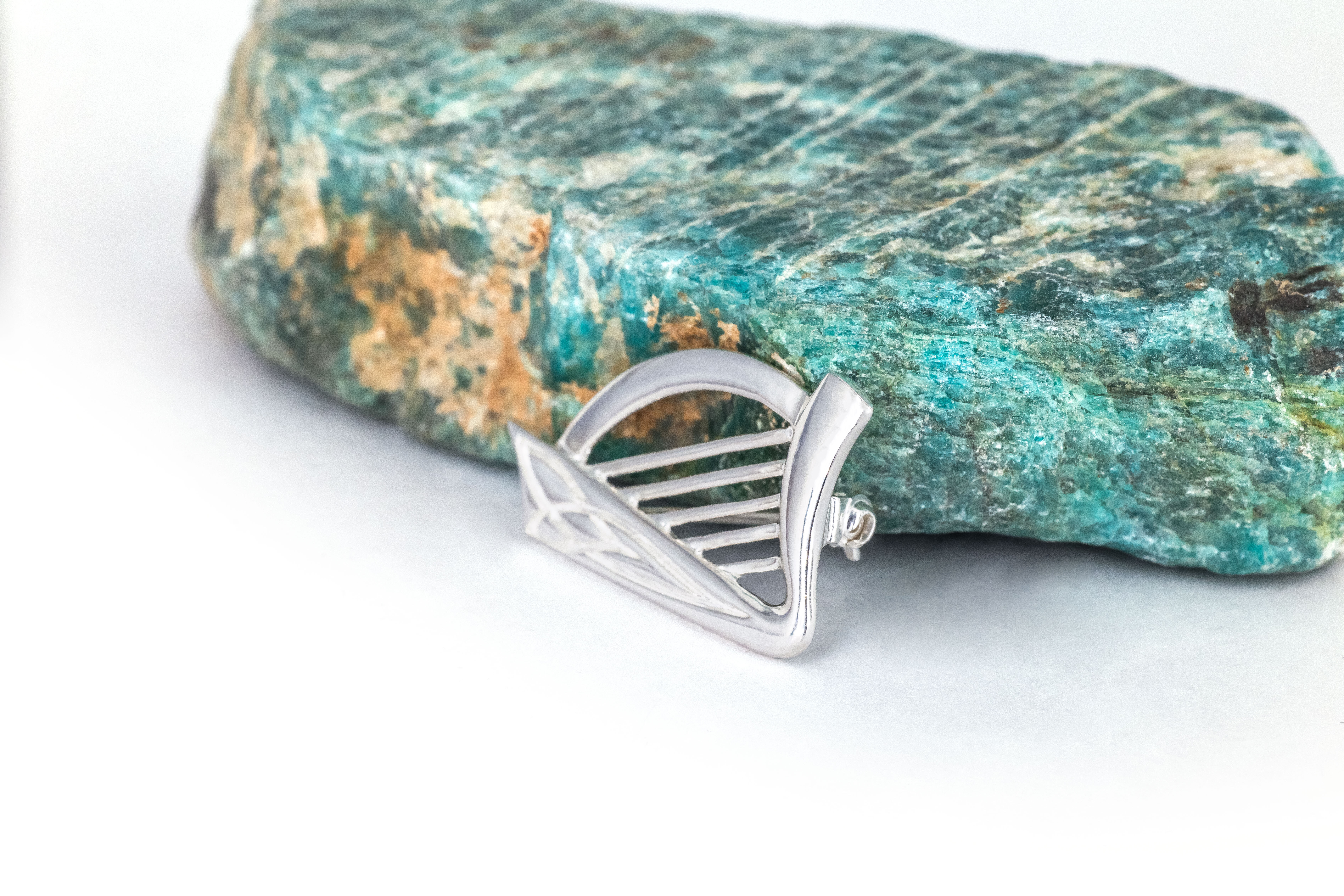 Engraved Harp Brooch, From Ireland | My Irish Jeweler