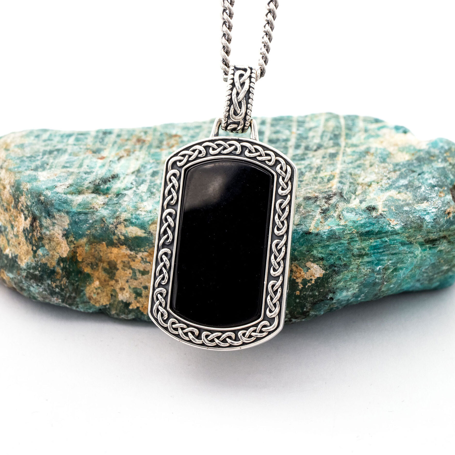 Onyx Celtic Dog Tag, From Ireland | My Irish Jeweler