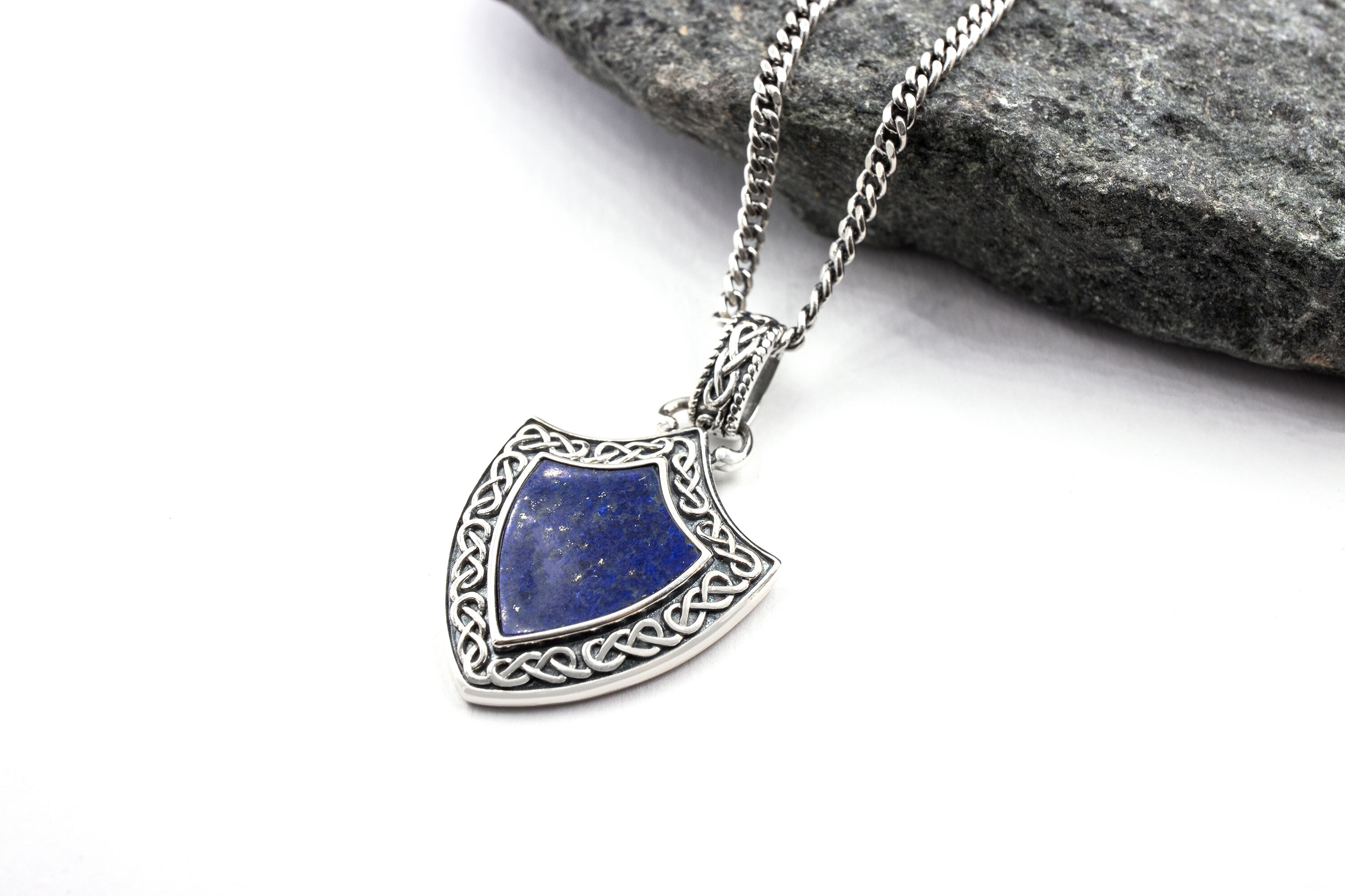 Lapis Celtic Shield Necklace, From Ireland | My Irish Jeweler
