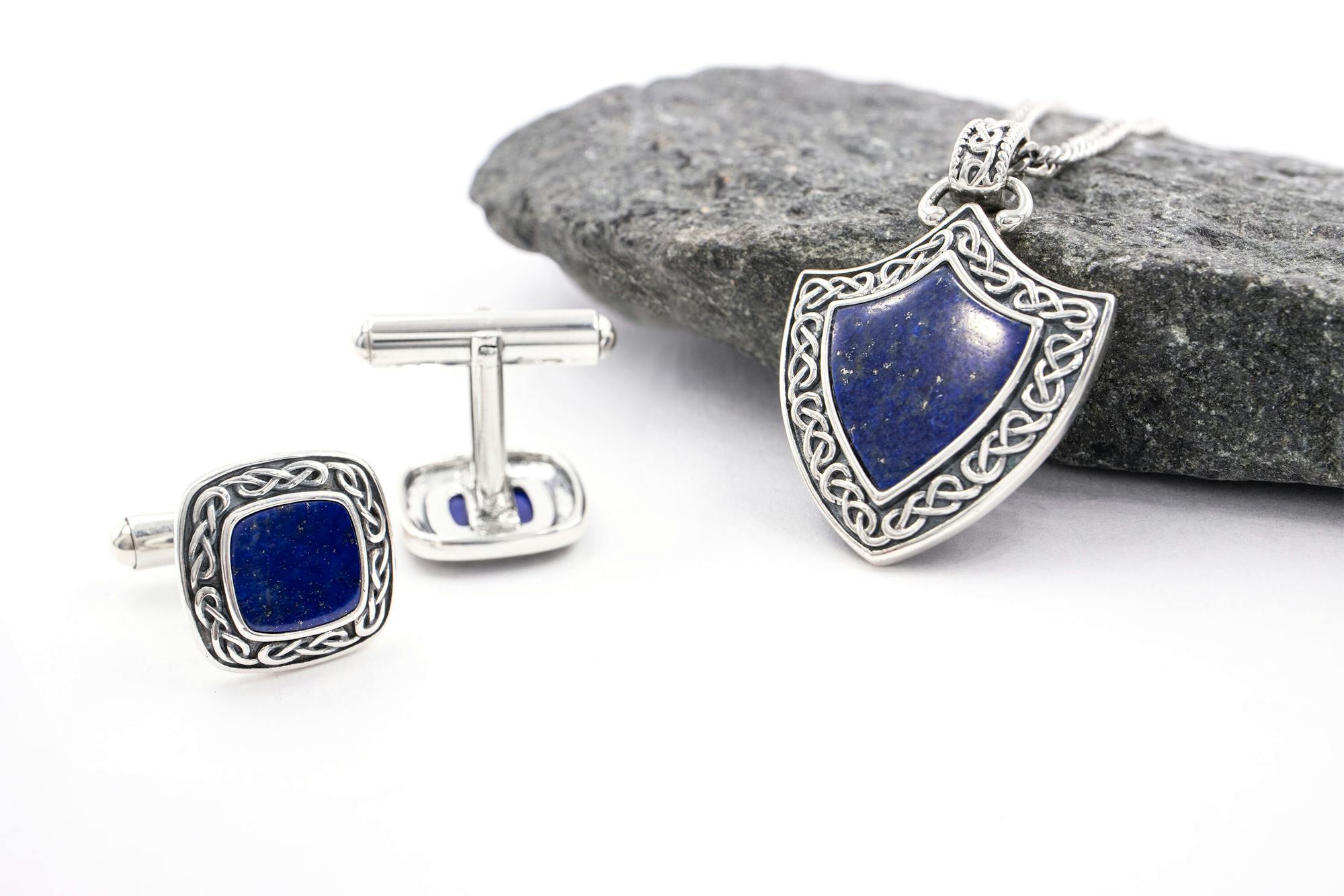 Lapis Celtic Shield Necklace, From Ireland | My Irish Jeweler