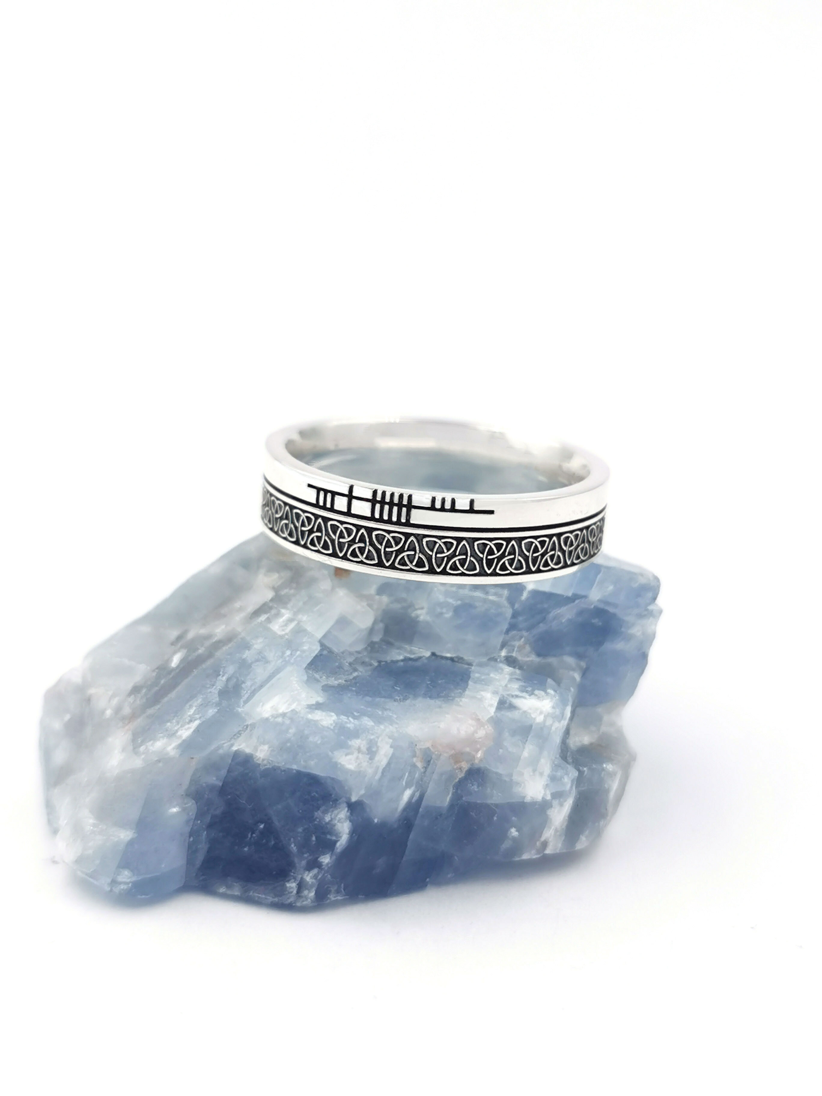 Personalized Trinity Ogham Couples Rings, From… | My Irish Jeweler