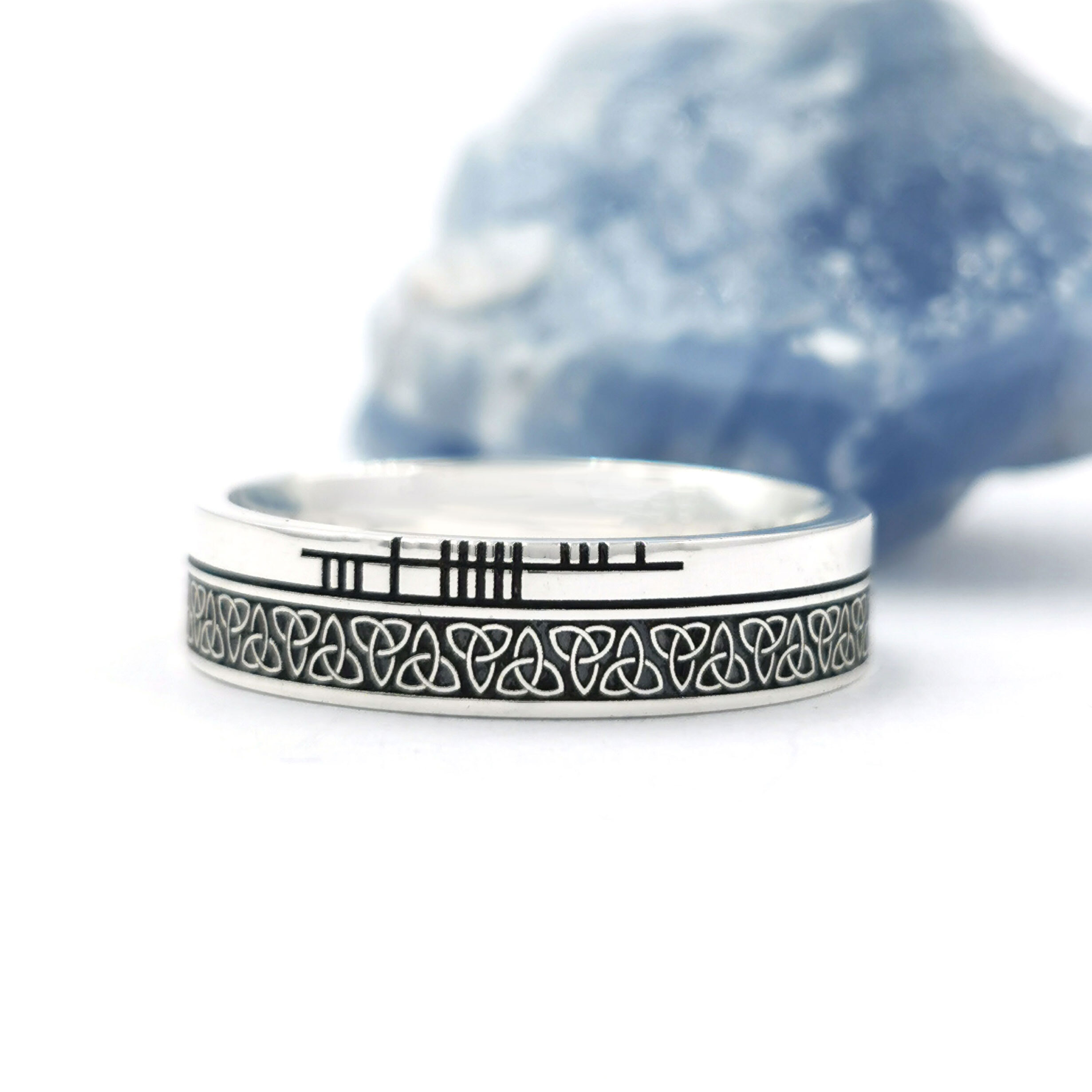 Personalized Trinity Ogham Couples Ring Set, From… | My Irish Jeweler