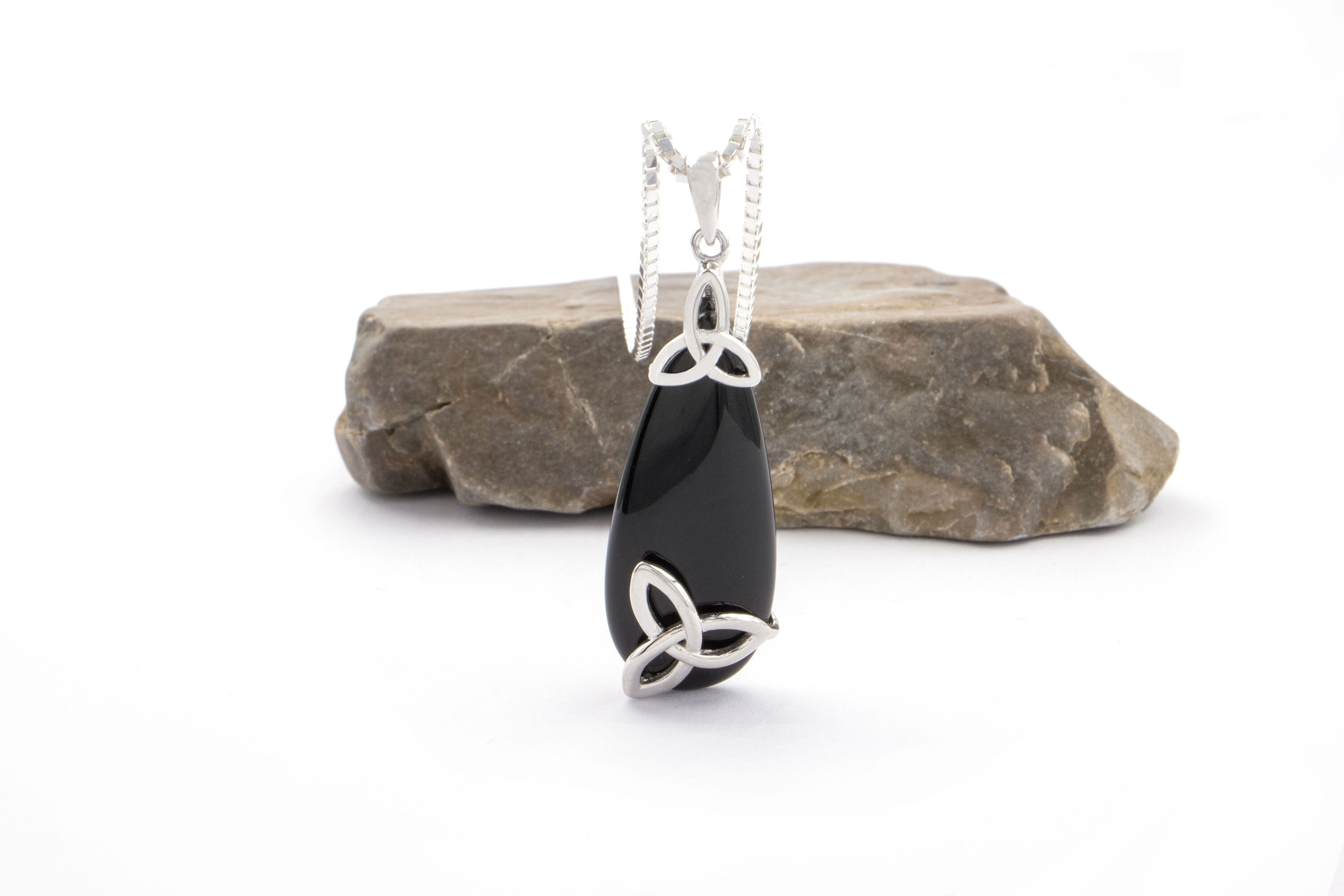 Sterling Silver Trinity Knot Necklace Set with… | My Irish Jeweler