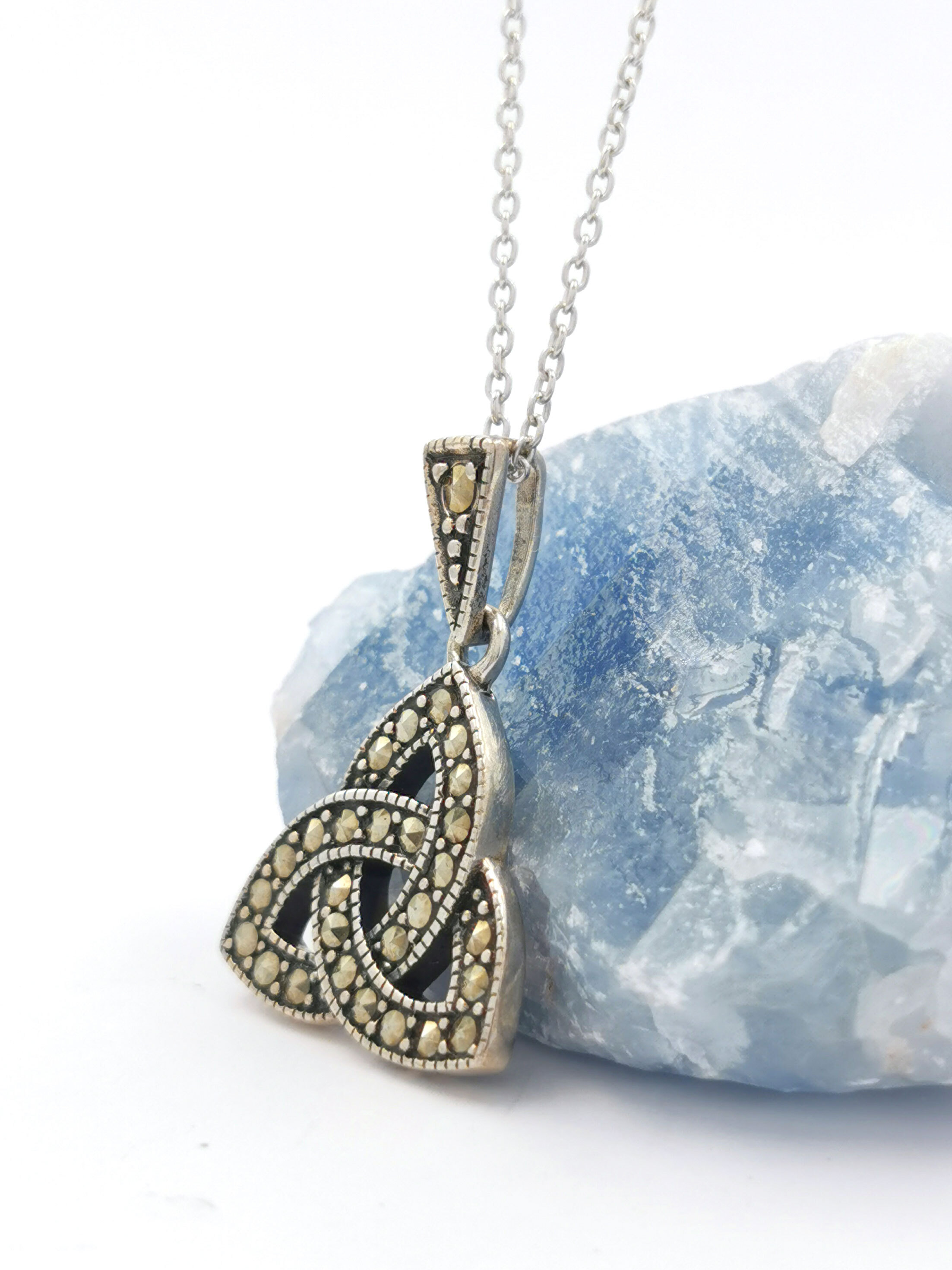 Sterling Silver Trinity Knot Necklace with… | My Irish Jeweler