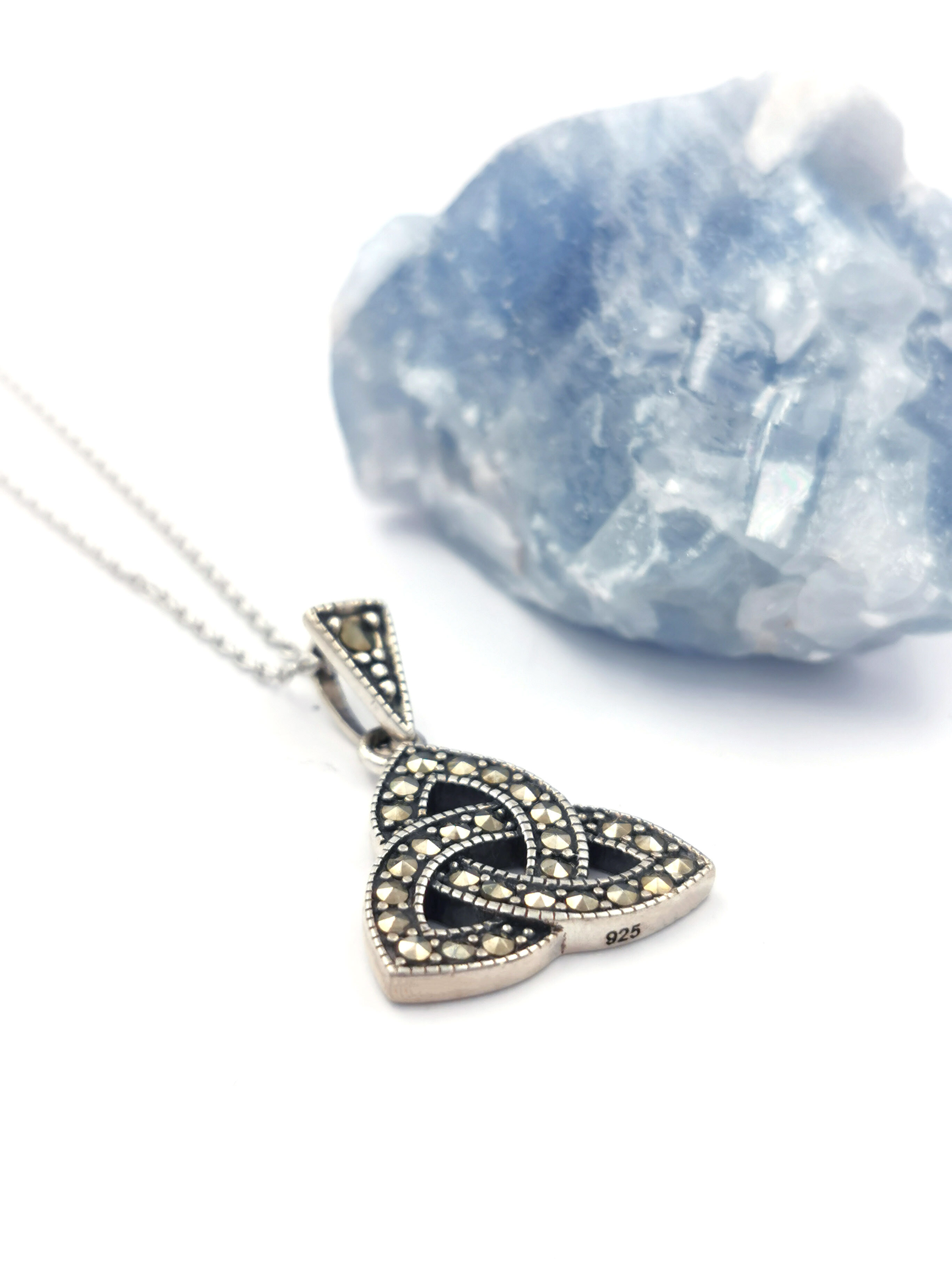 Sterling Silver Trinity Knot Necklace with… | My Irish Jeweler