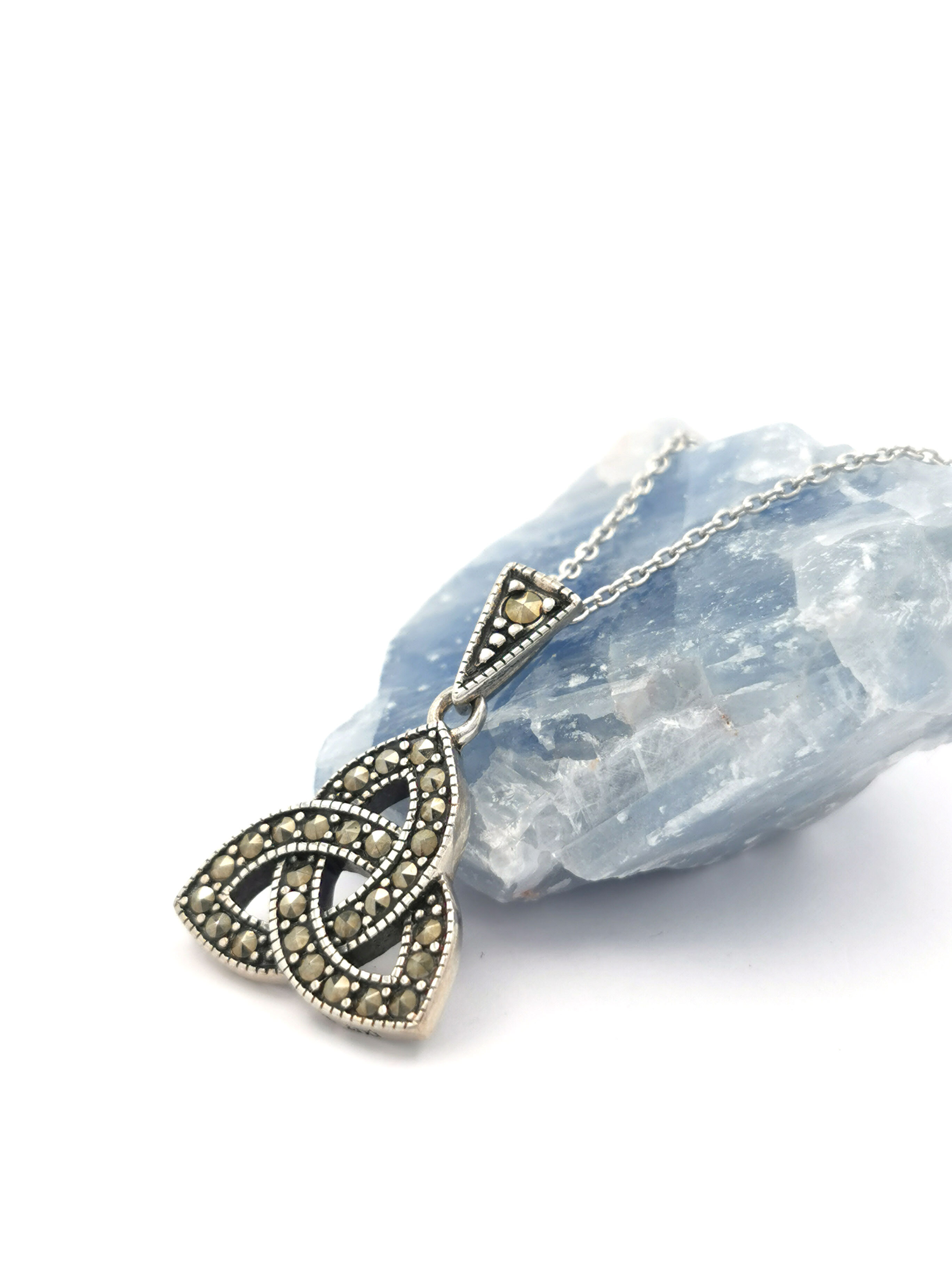 Sterling Silver Trinity Knot Necklace with… | My Irish Jeweler