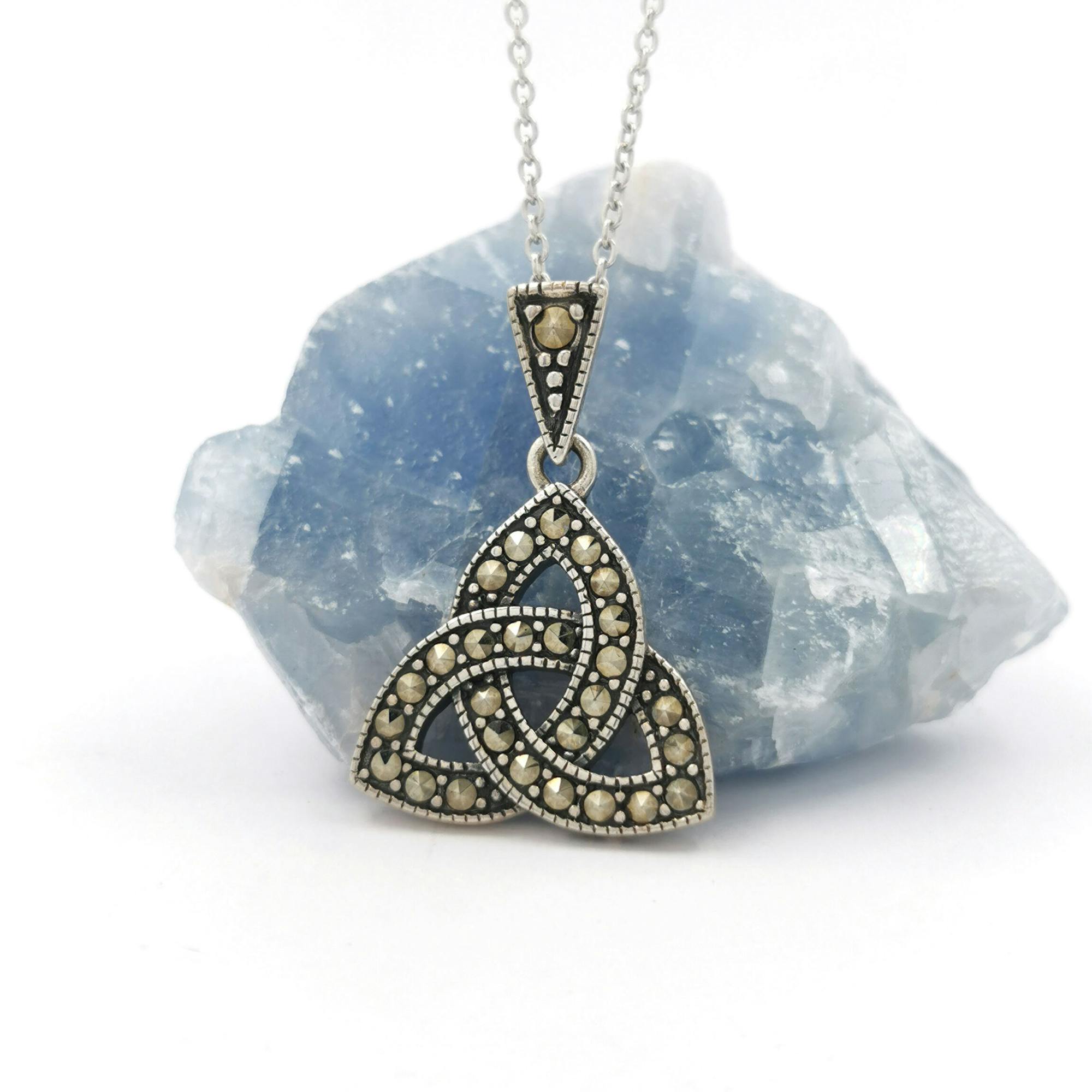 Sterling Silver Trinity Knot Necklace with… | My Irish Jeweler