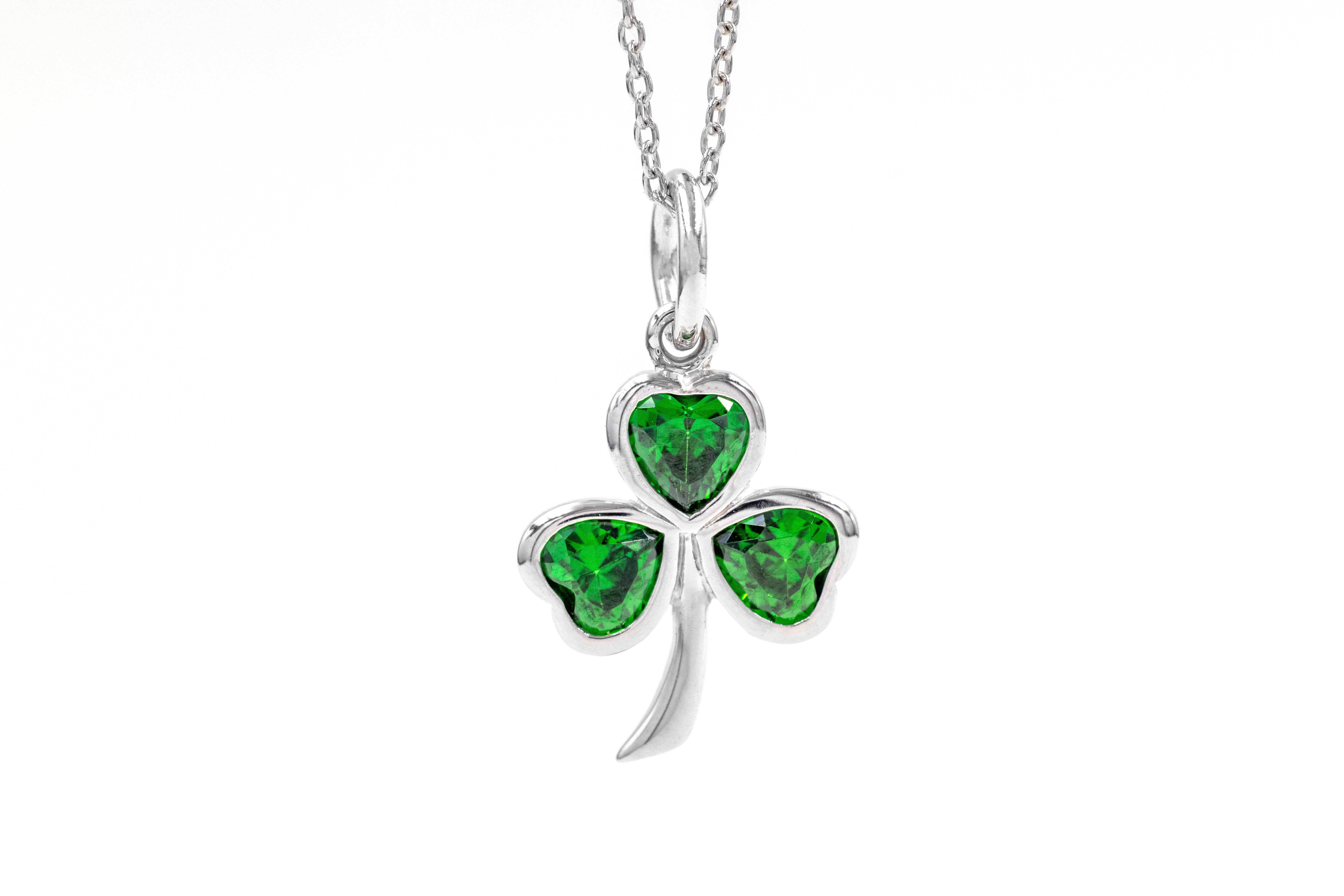 Stone Set Shamrock Necklace, From Ireland | My Irish Jeweler